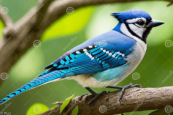 A Springtime Visit from a Beautiful Blue Jay.AI Generated Stock ...