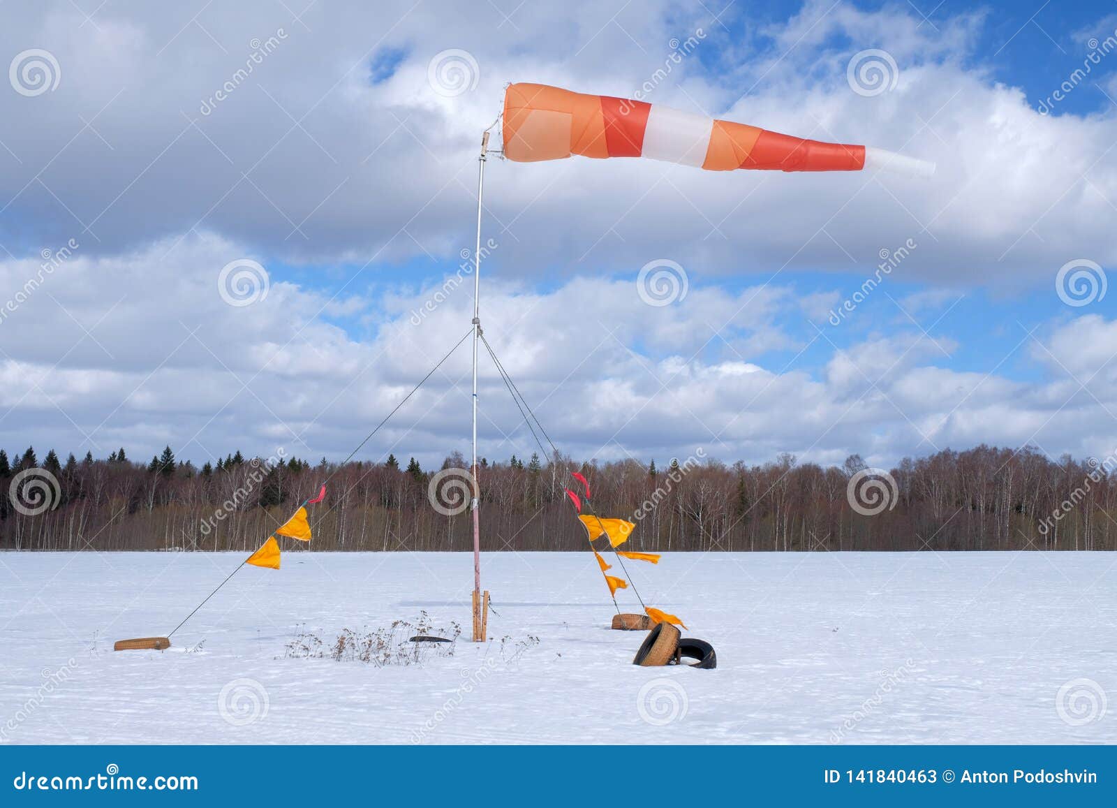 Windsock Indicates Spring Wind Direction. Stock Image - Image of ...