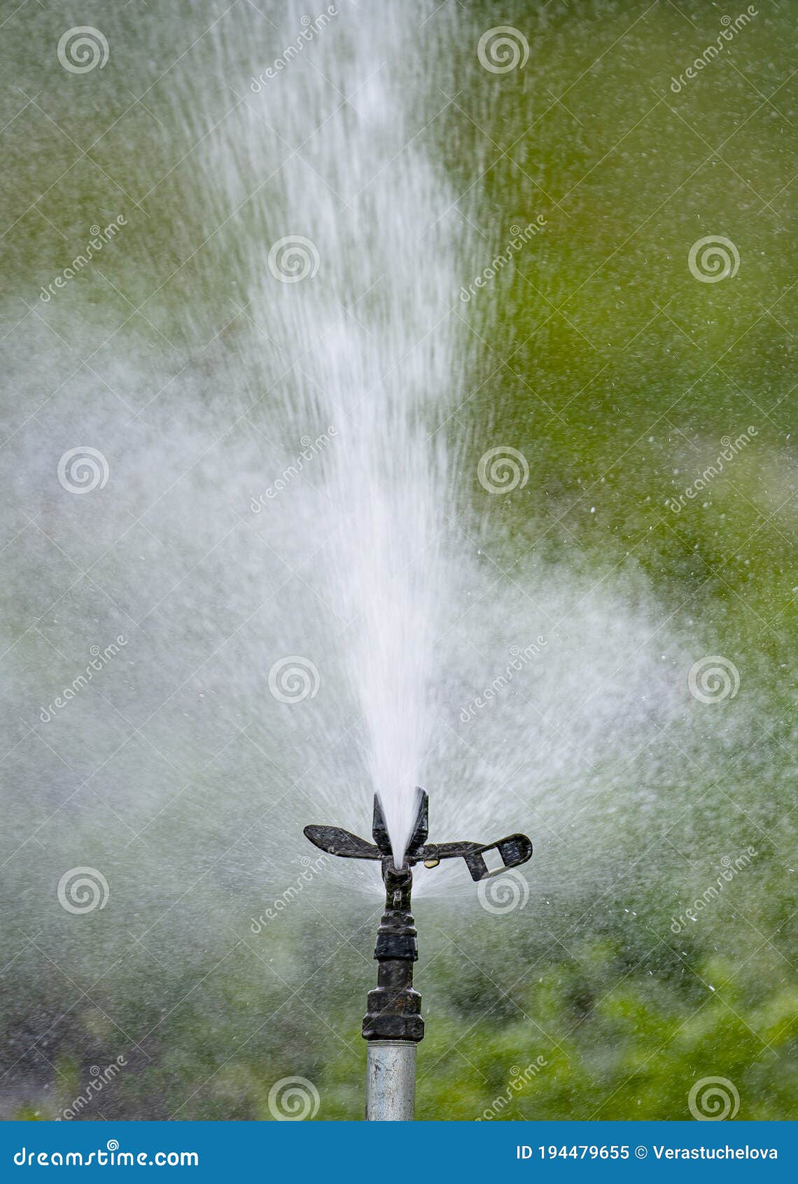 Sprinker Irrigation System Spraying Water On Field Royalty-Free Stock ...