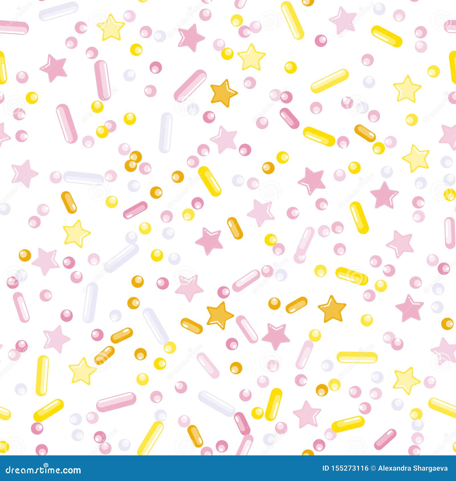 Sprinkle Cupcake Donut Topping. Seamless Pattern Stock Vector ...