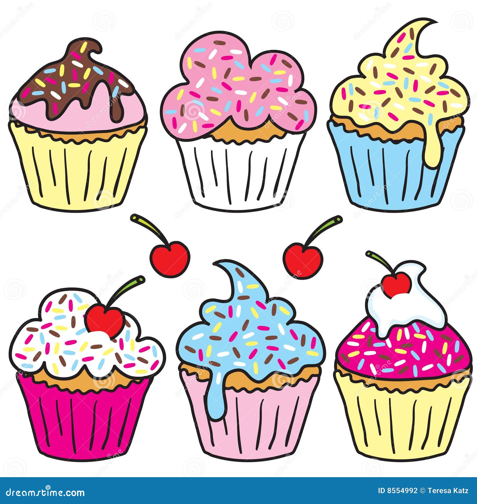 Sprinkle cupcakes stock vector. Illustration of bakery - 8554992