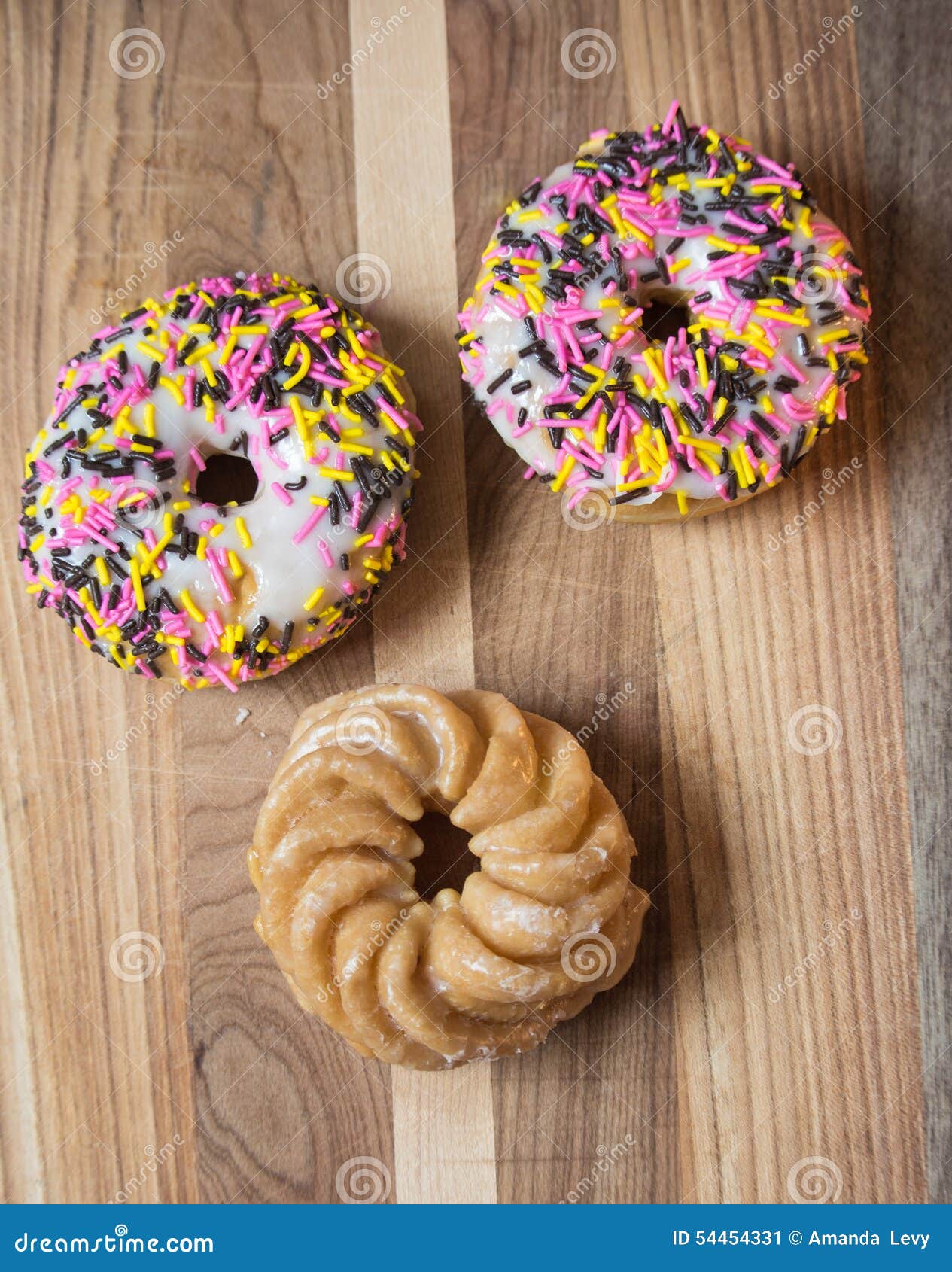 Sprinkle donut stock image. Image of glazed, candy, board - 54454331