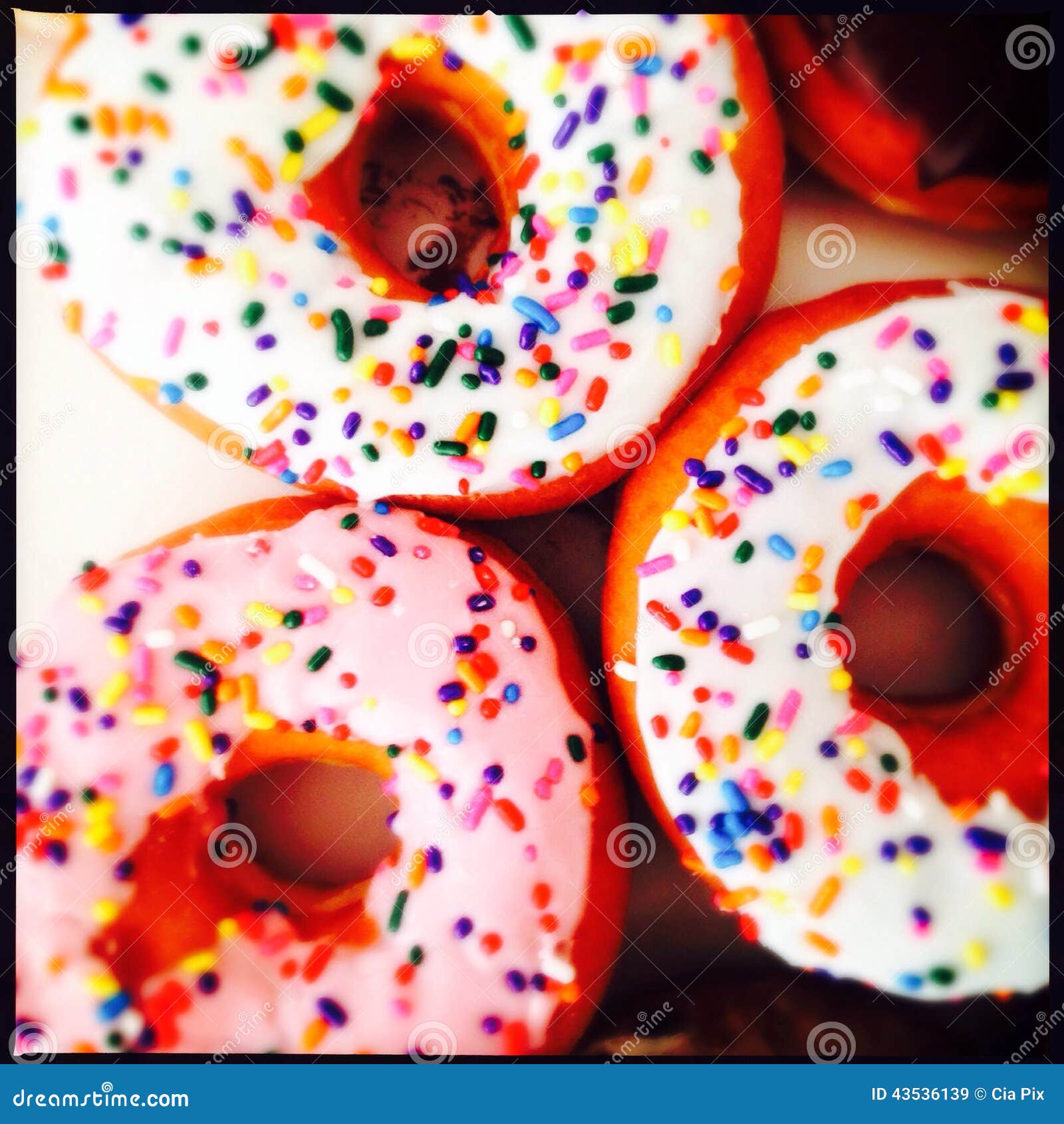 Sprinkle donuts stock image. Image of frosted, frosting - 43536139