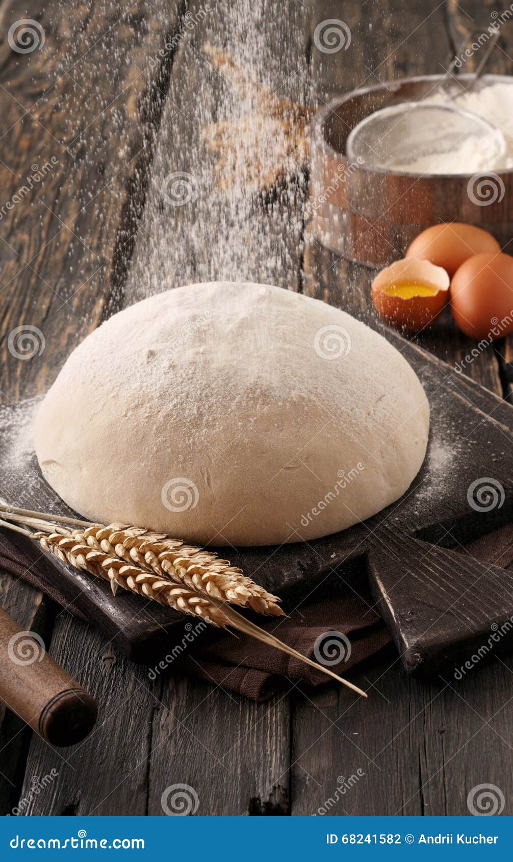 Sprinkle with flour dough stock photo. Image of copy - 68241582