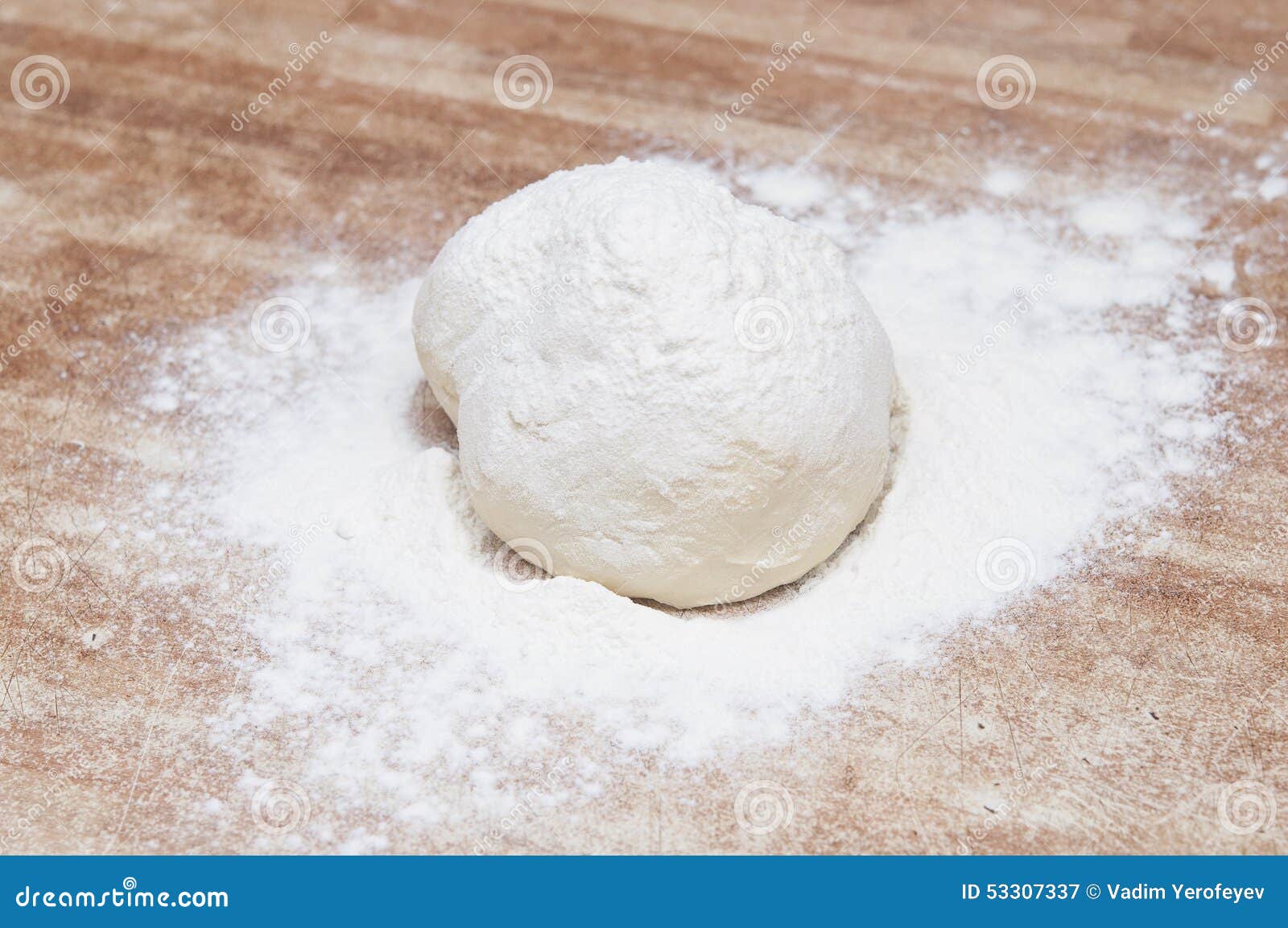 Sprinkle flour on dough stock image. Image of freshness - 53307337