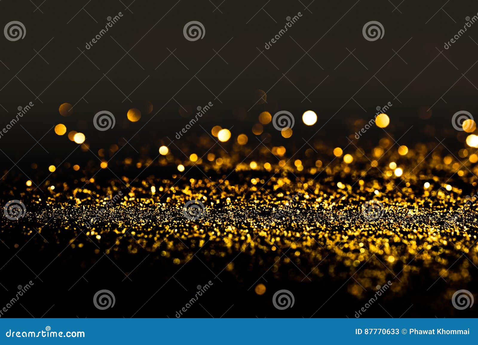 Sprinkle Gold Dust on a Black Background Stock Image - Image of ...