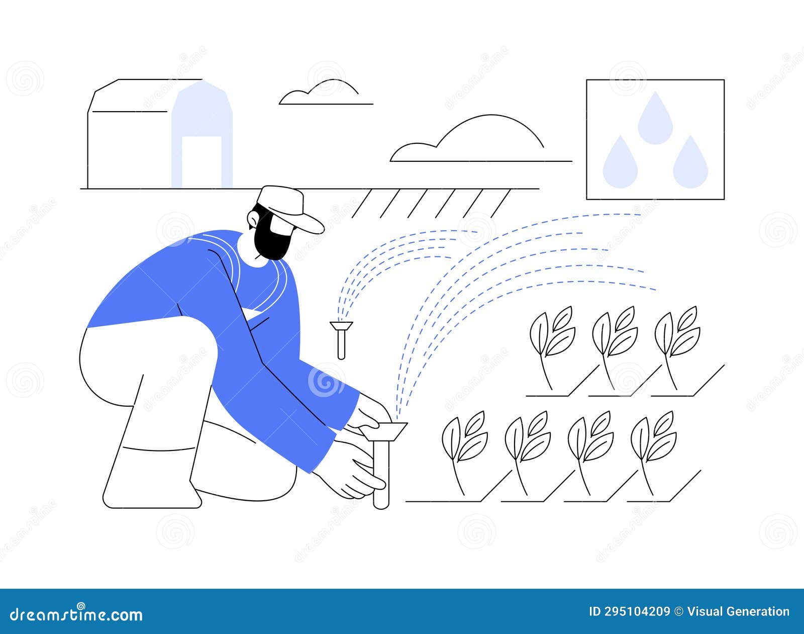 Sprinkle Irrigation Systems Isolated Cartoon Vector Illustrations ...