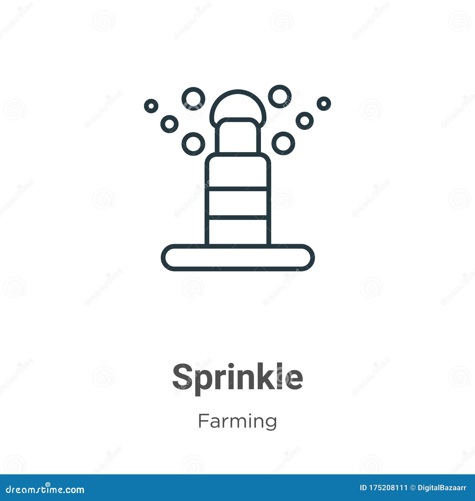 Sprinkle Outline Vector Icon. Thin Line Black Sprinkle Icon, Flat ...