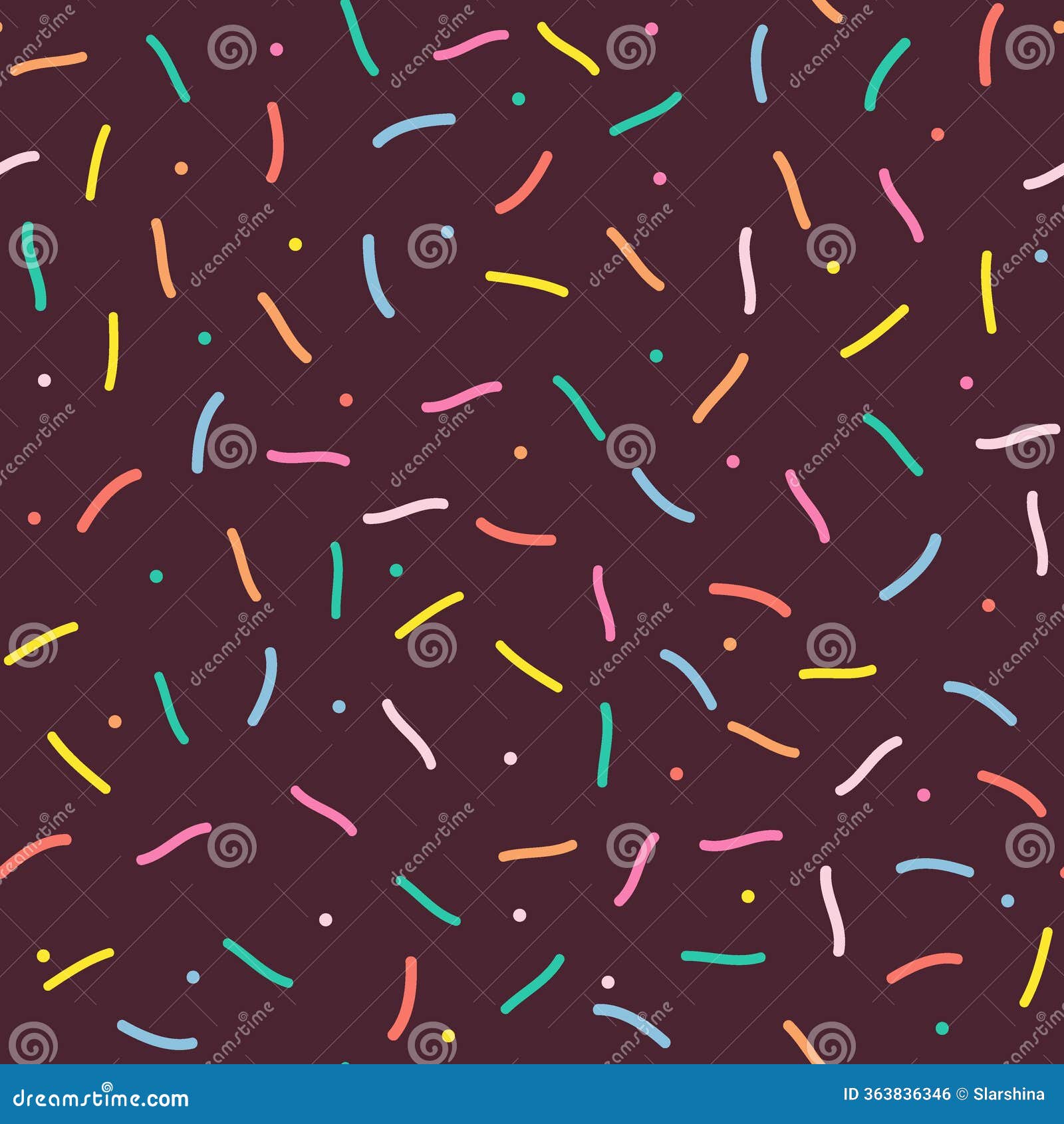 Sprinkle Pattern. Rainbow Dotted Lines On White Background. Small Dash ...