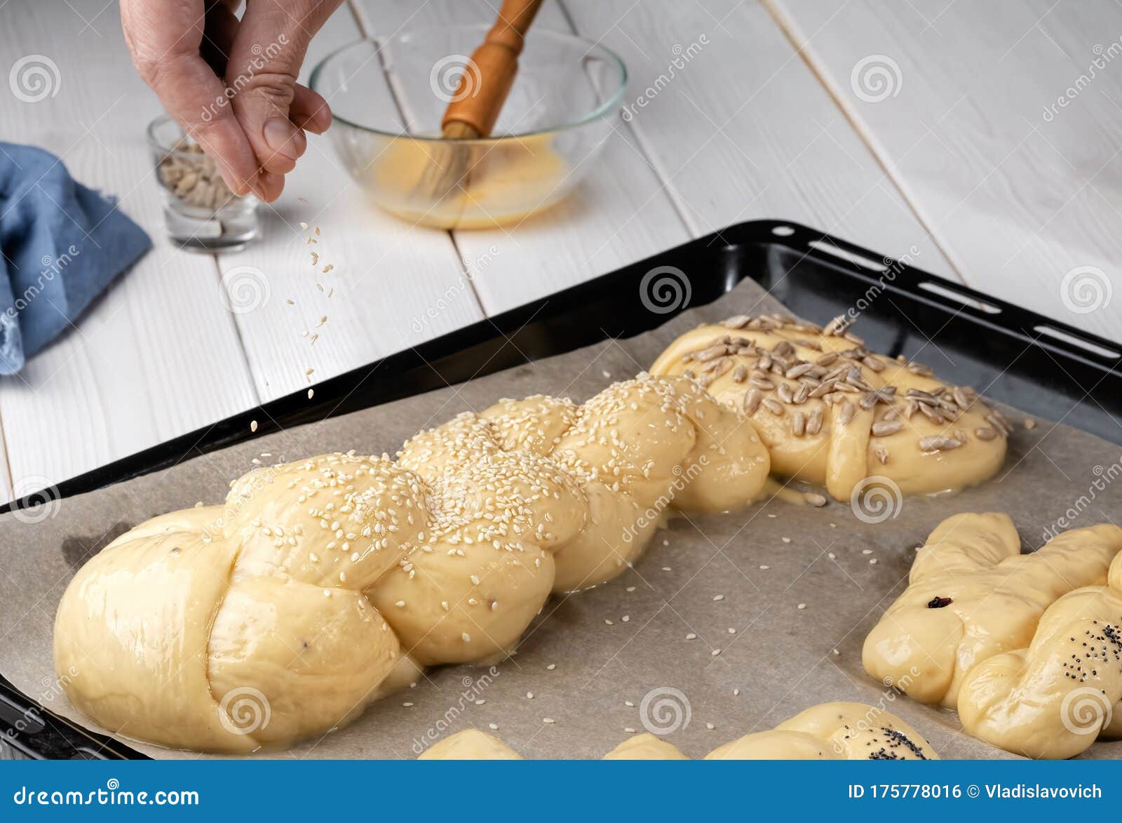 Sprinkle with Sesame Seeds Buns. Easter Pastries, Challah, Rabbit ...