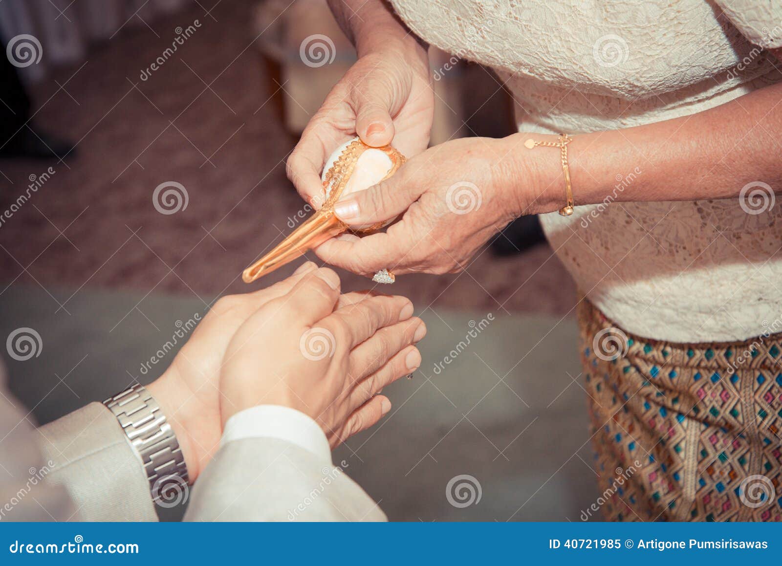 Sprinkle Water on the Bride and Groom Stock Image - Image of culture ...