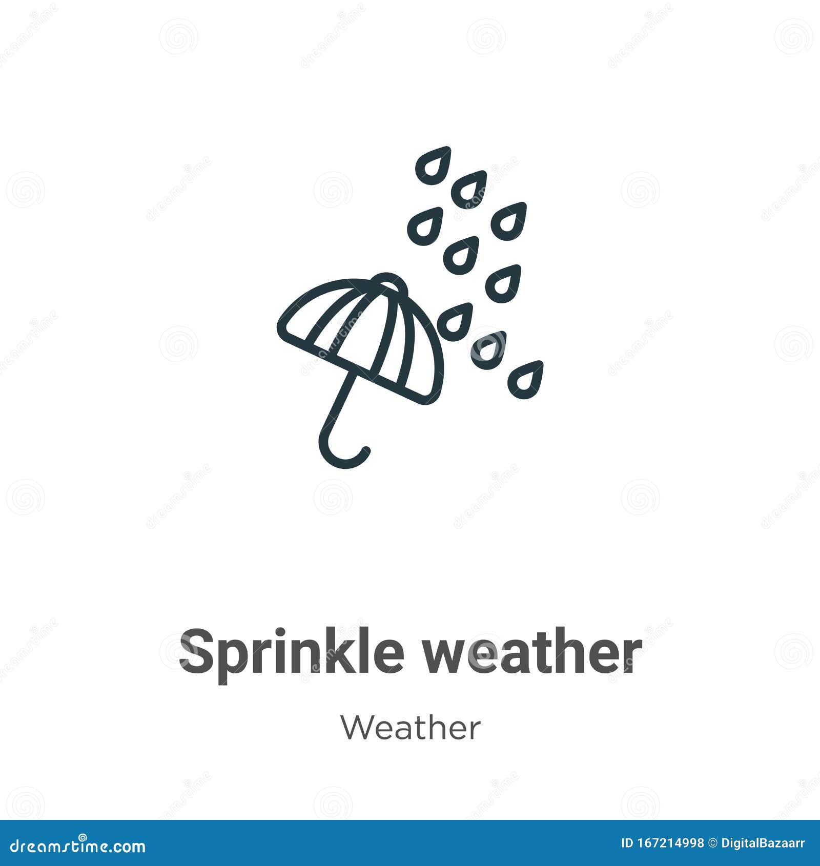 Sprinkle Weather Outline Vector Icon. Thin Line Black Sprinkle Weather ...