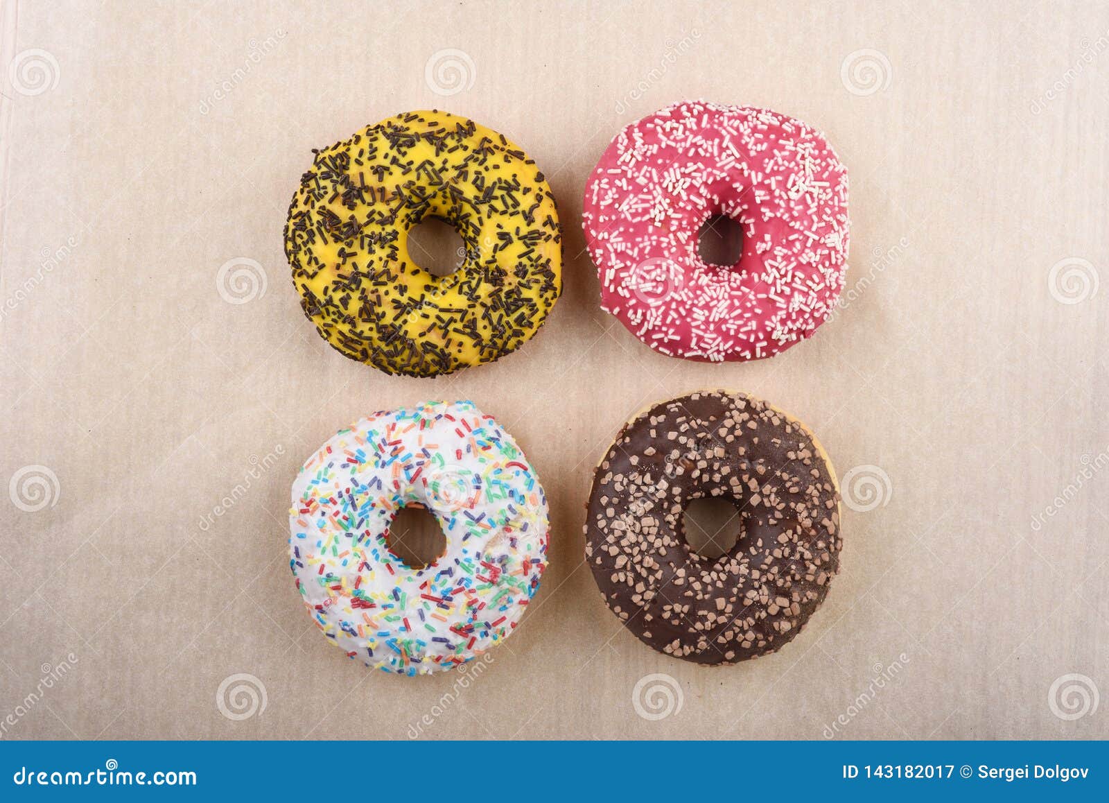 Sprinkled Confetti with Baked Donuts with Different Icing. Wrapping ...