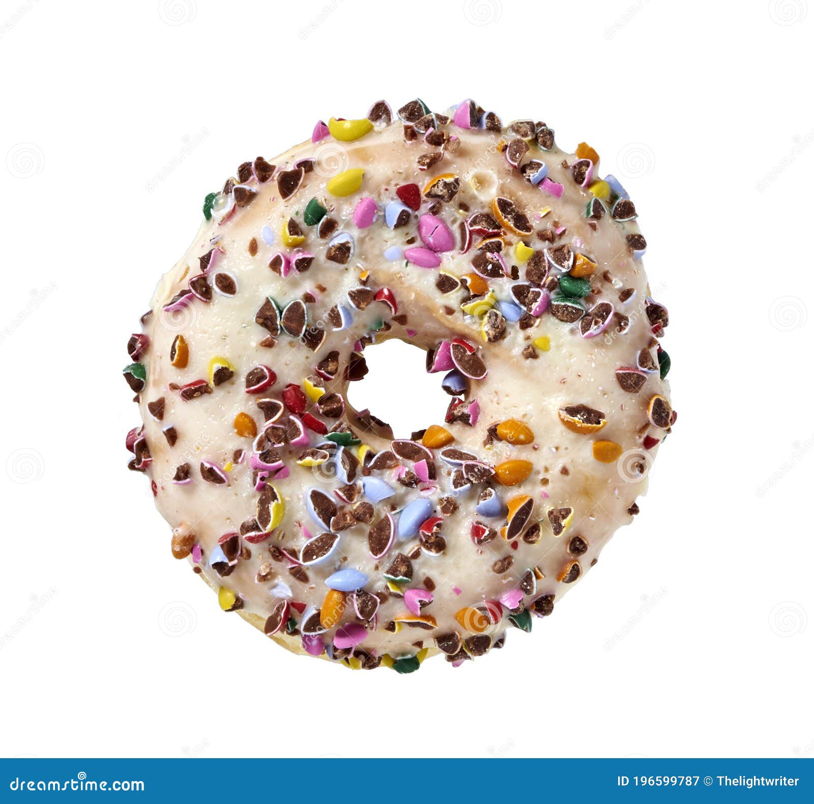 Sprinkled Donut in a Studio Setting, Isolated on White Stock Image ...