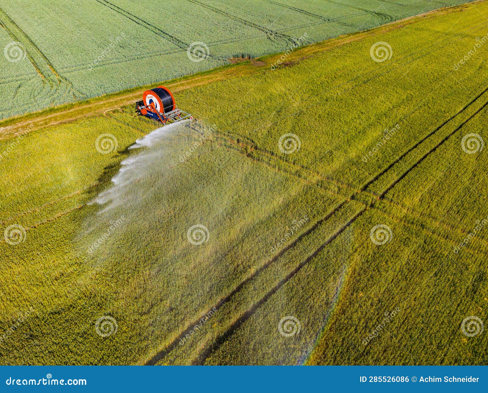 Sprinkler in Agriculture Whose Water Jet is Distributed by the Wind ...