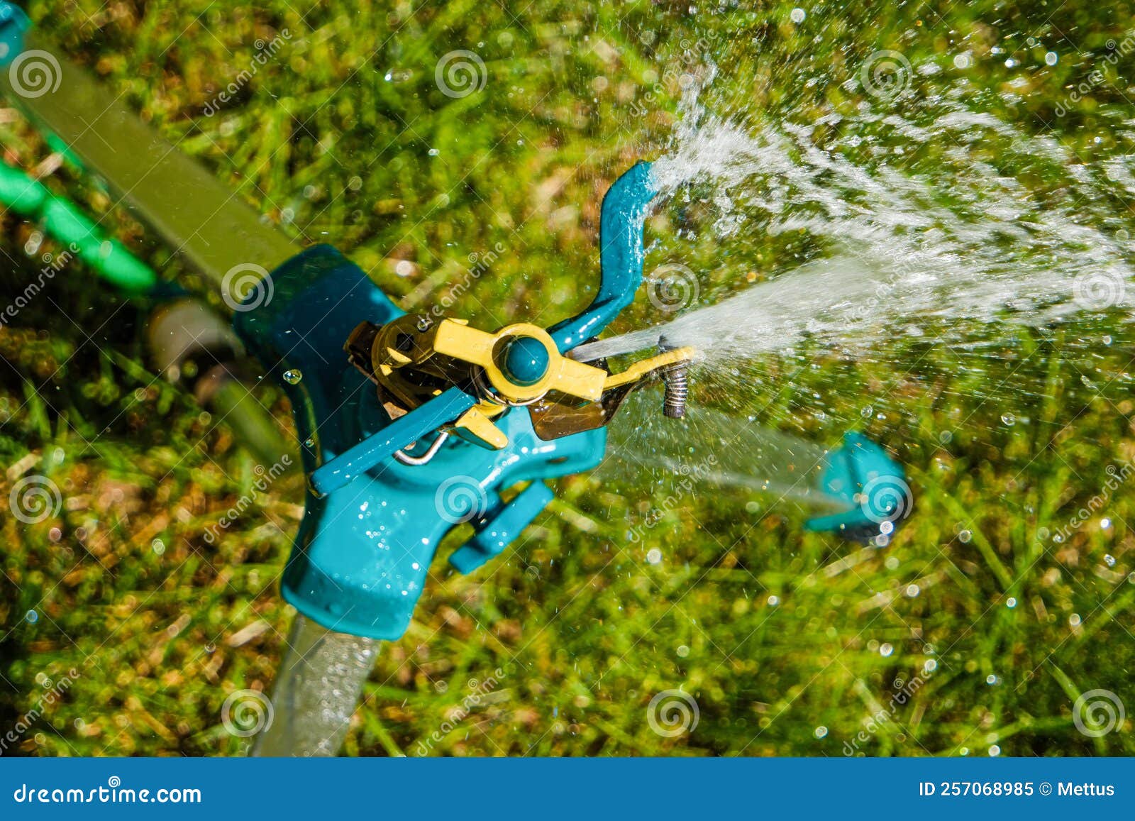 Sprinkler Backyard System on Tripod from Top Stock Image - Image of ...
