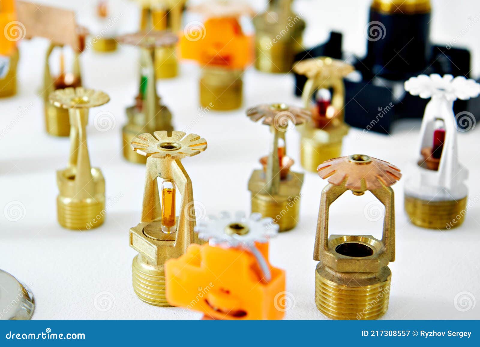 Sprinkler Heads for Watering Fire Extinguishing Stock Image - Image of ...