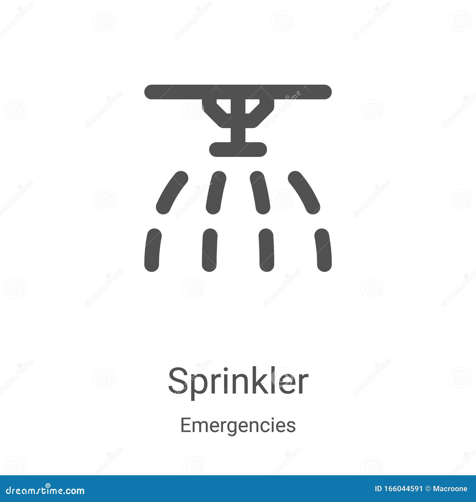 Sprinkler Icon Vector from Emergencies Collection. Thin Line Sprinkler ...