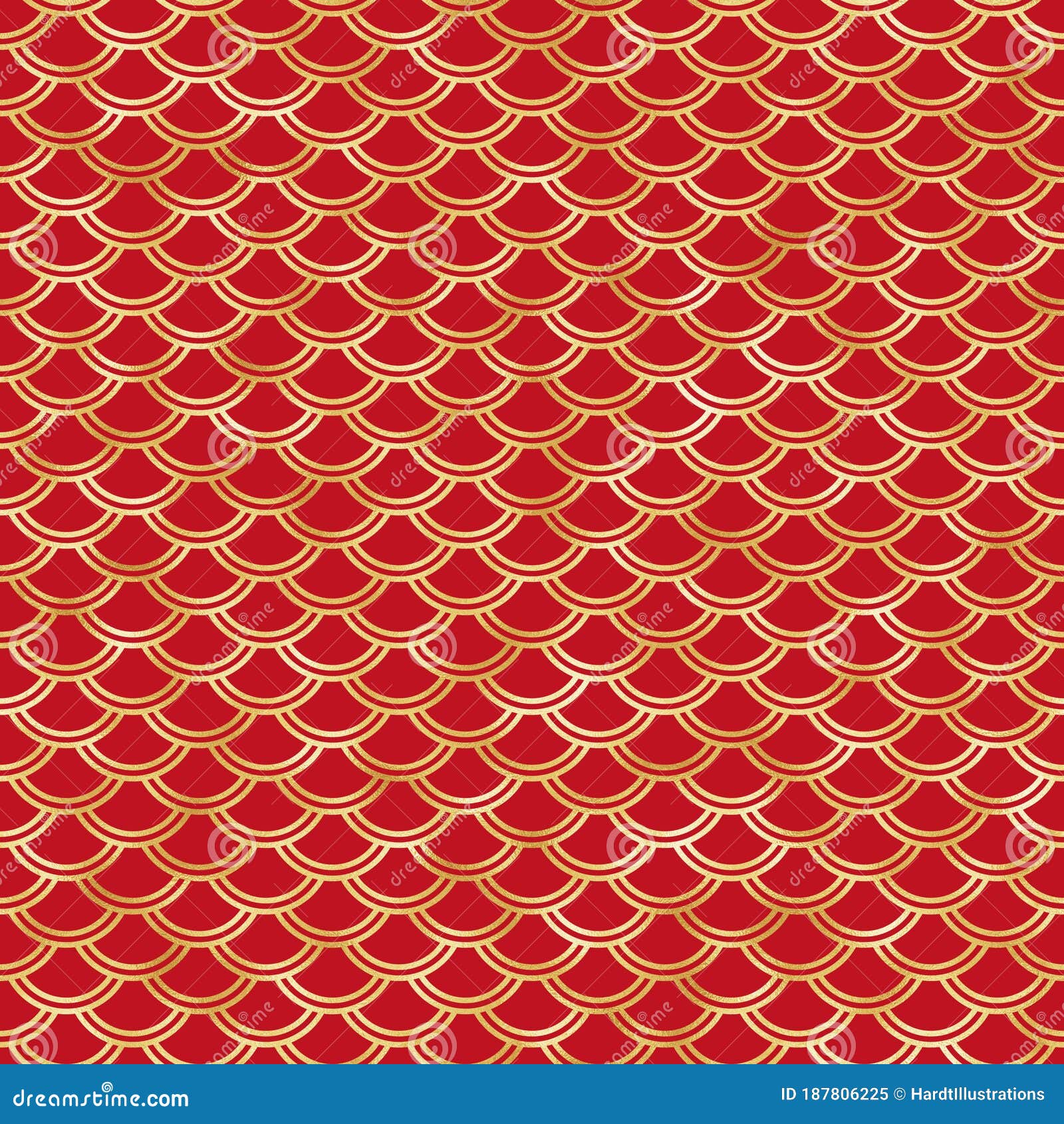 Lunar New Year Seamless Pattern Stock Illustration - Illustration of ...