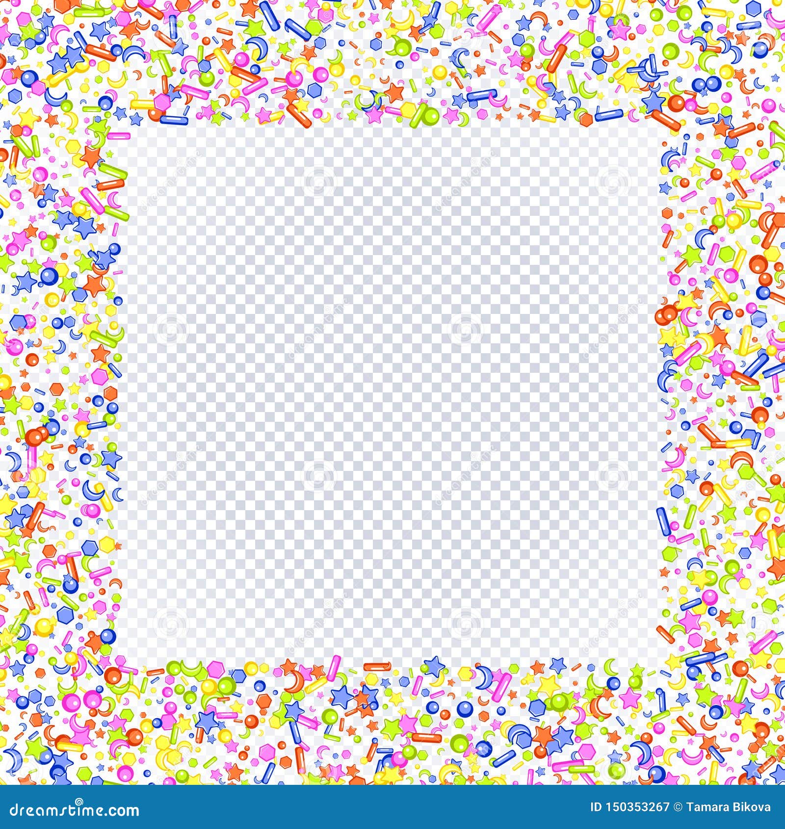 Sprinkles Grainy Frame on a Transparent Background Stock Illustration ...