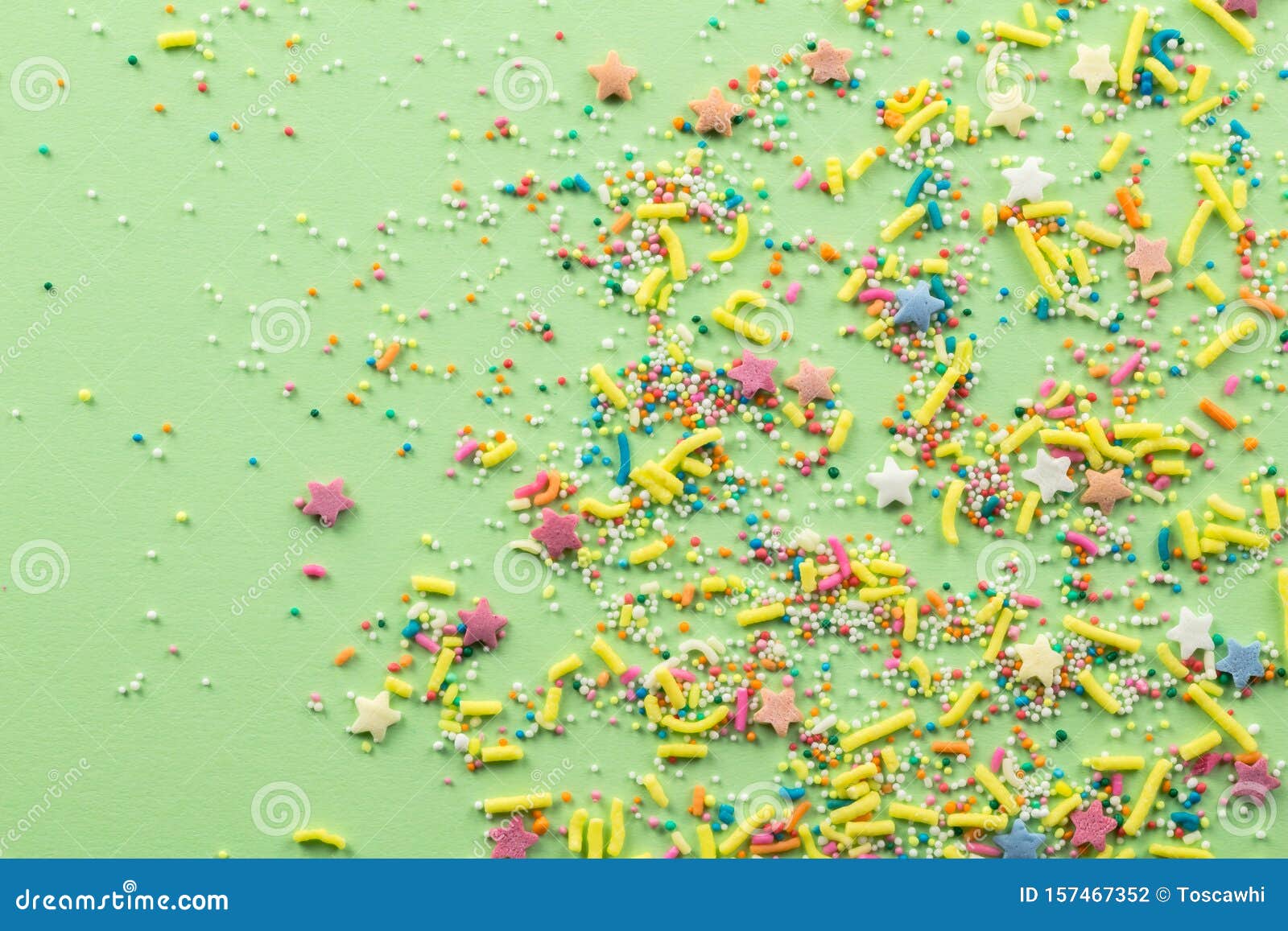 Sprinkles on Pale Green Background - Assorted Colourful Cake Topping ...