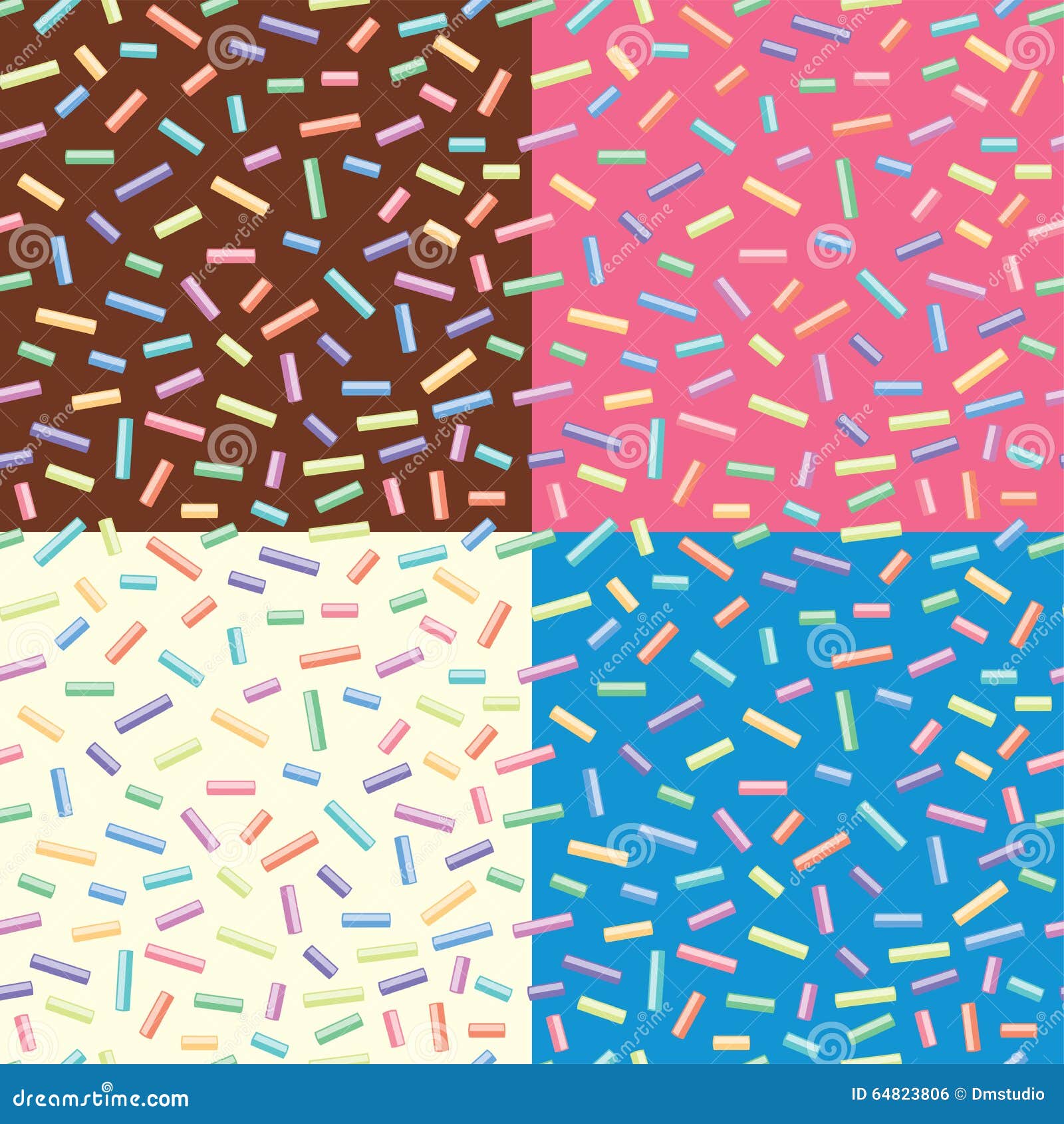 Sprinkles patterns, vector stock vector. Illustration of cartoon - 64823806