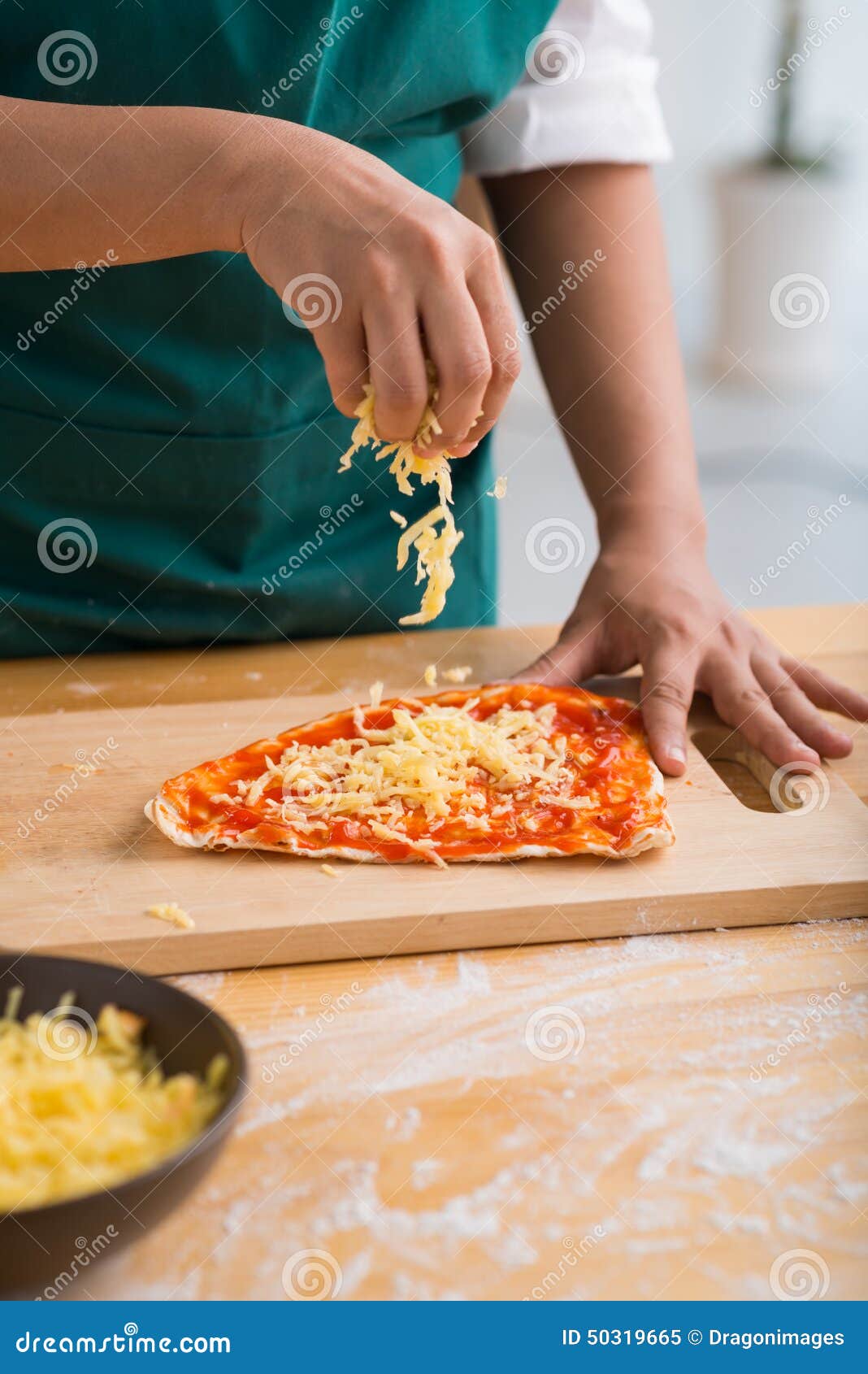 Sprinkling cheese stock image. Image of dough, sauce - 50319665