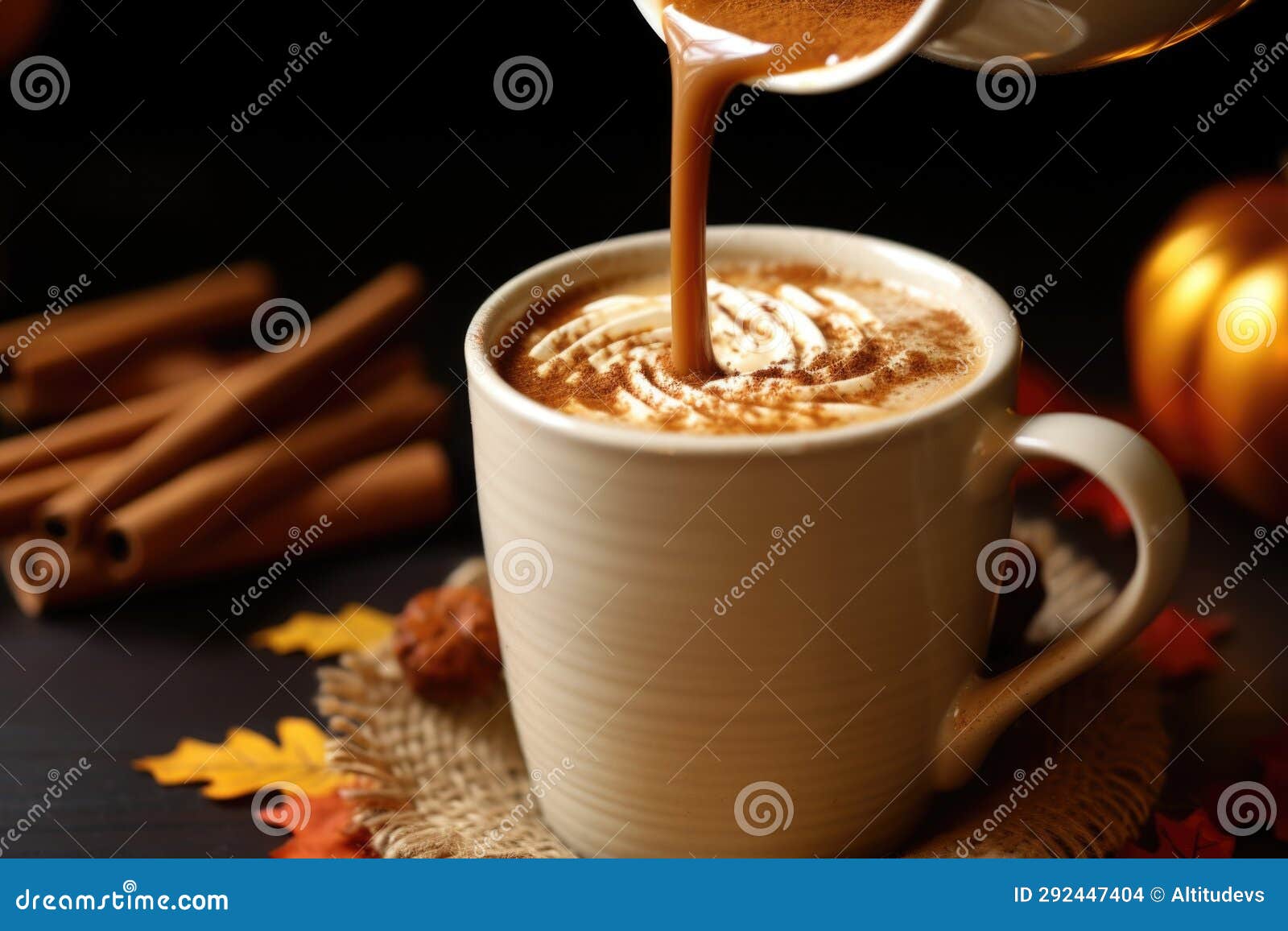 A Sprinkling of Cinnamon Over a Gingerbread Latte Stock Photo - Image ...