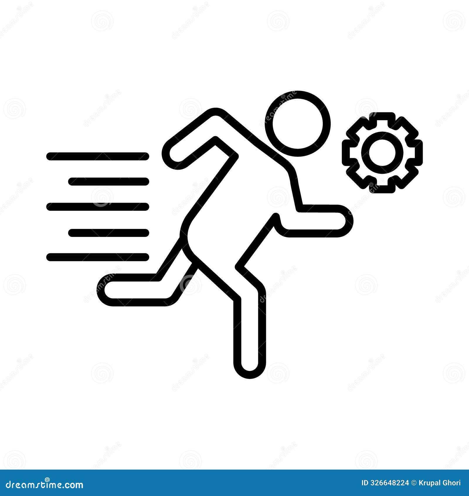 Sprint Linear Logo Mark in Black and White Stock Vector - Illustration ...