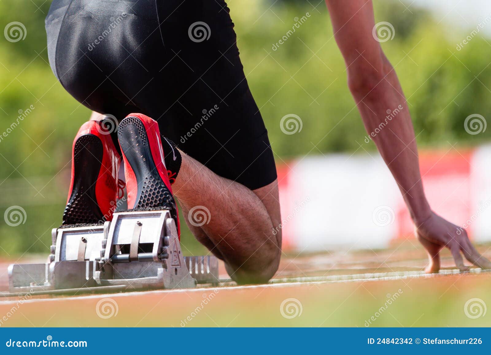 Sprint Start in Track and Field Stock Photo - Image of black, runner ...