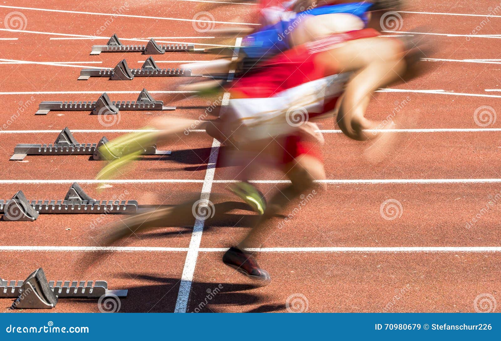 Sprint Start in Track and Field Stock Image - Image of shadow, sport ...