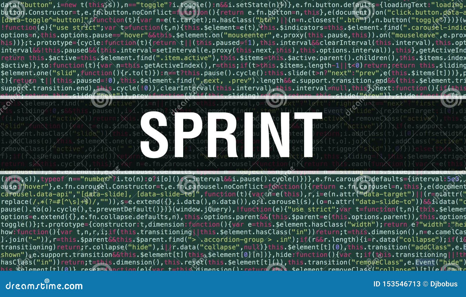 SPRINT Text Written on Programming Code Abstract Technology Background ...