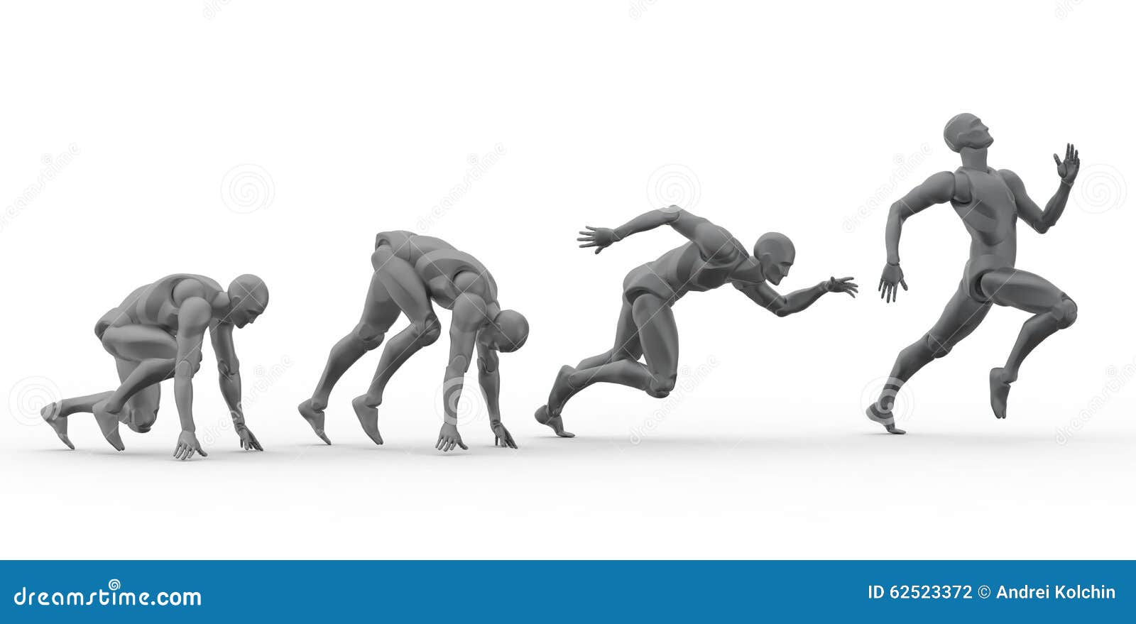 Sprint umano 3D illustrazione di stock. Illustrazione di concentrazione ...