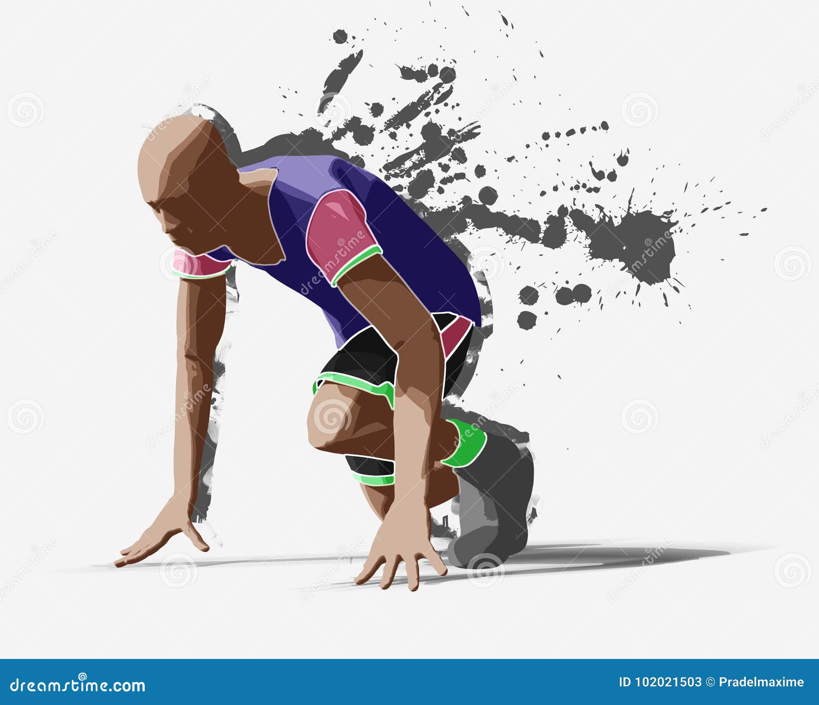 Sprinter stock illustration. Illustration of athlete - 102021503