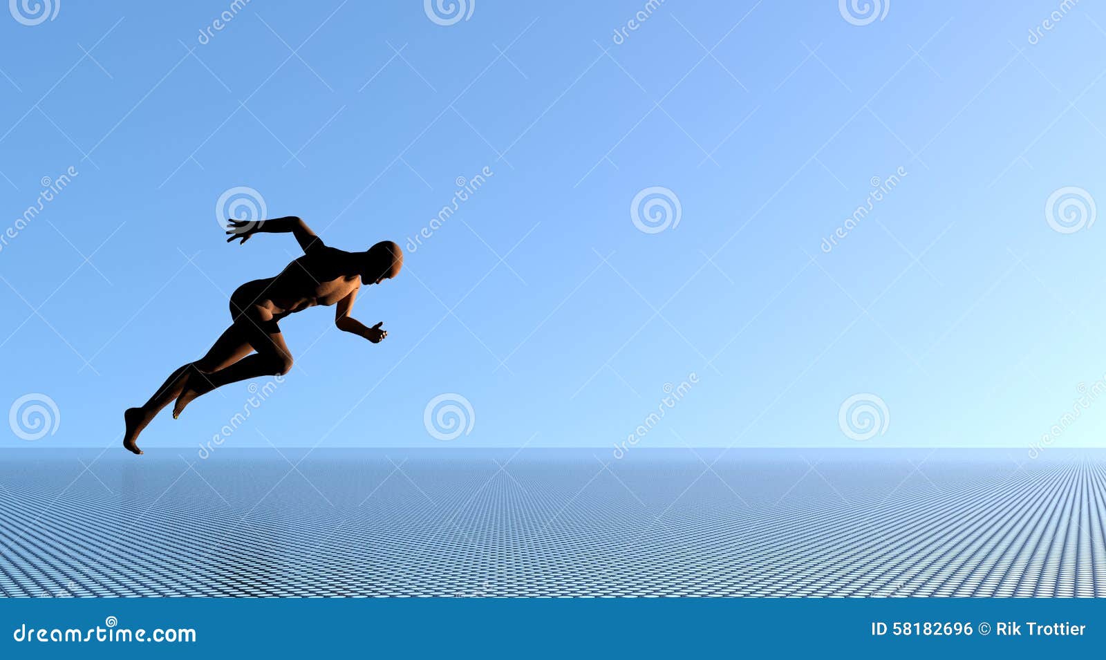 Sprinter on blue stock illustration. Illustration of speed - 58182696