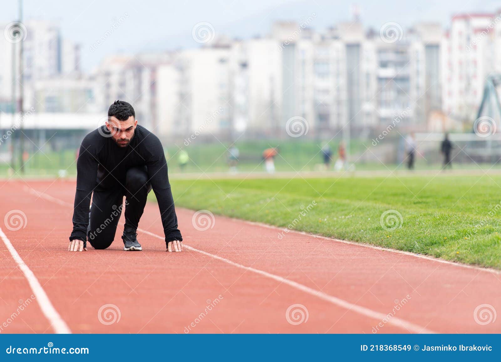 Sprinter Getting Ready To Start Stock Image - Image of determination ...