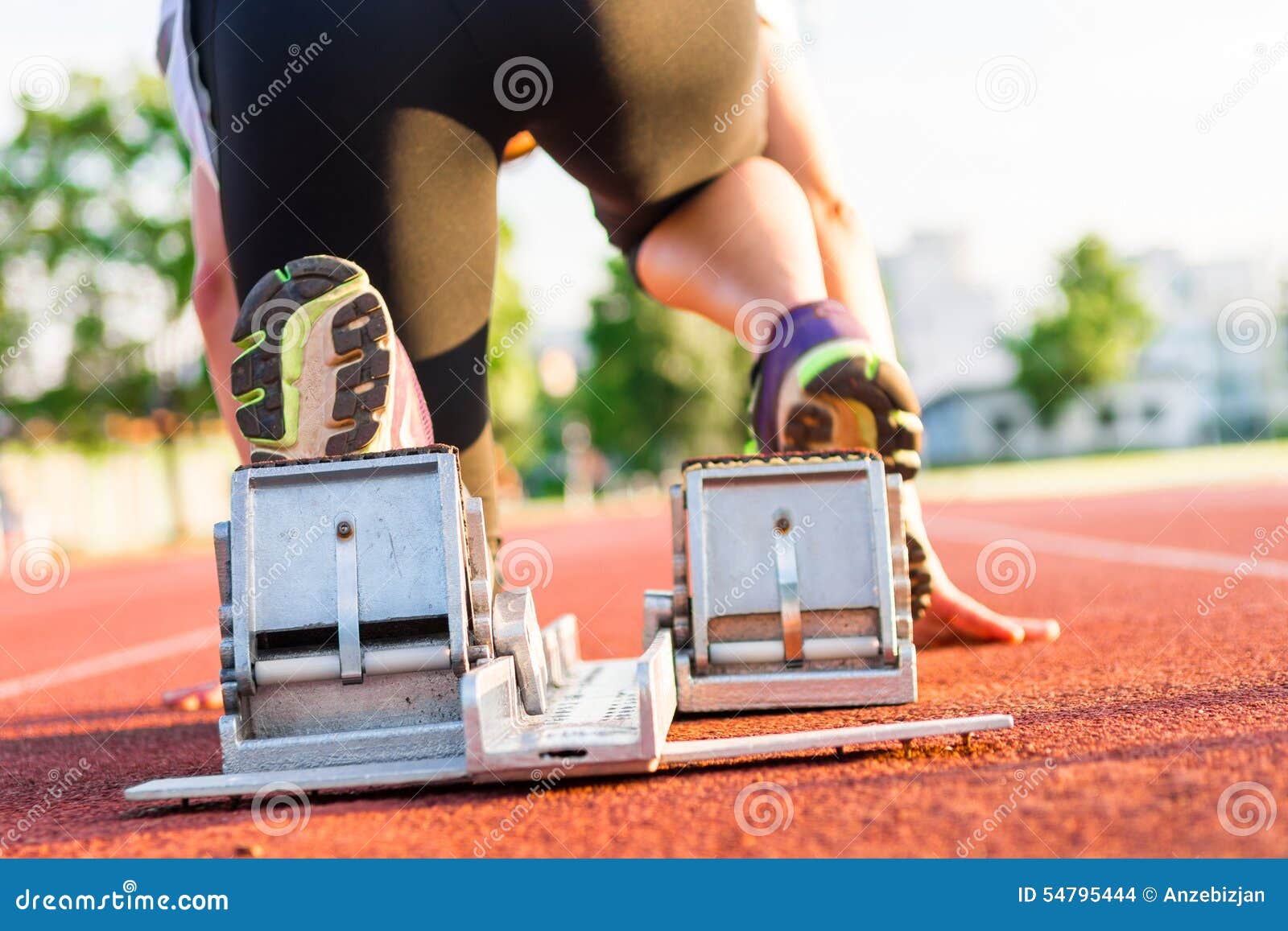 Sprinter Getting Ready To Start. Stock Photo - Image of start, healthy ...