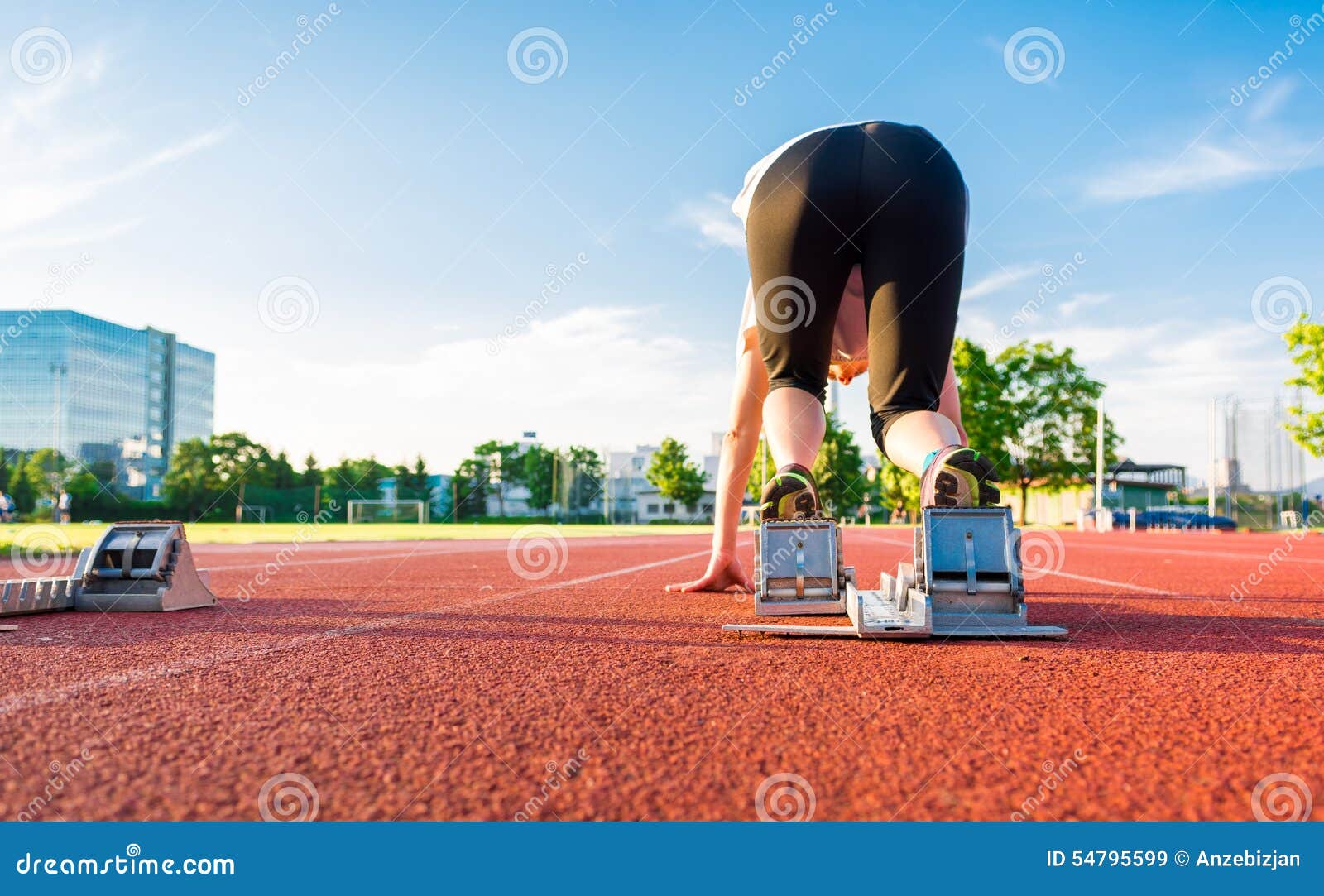 Sprinter Getting Ready To Start. Stock Image - Image of concentration ...