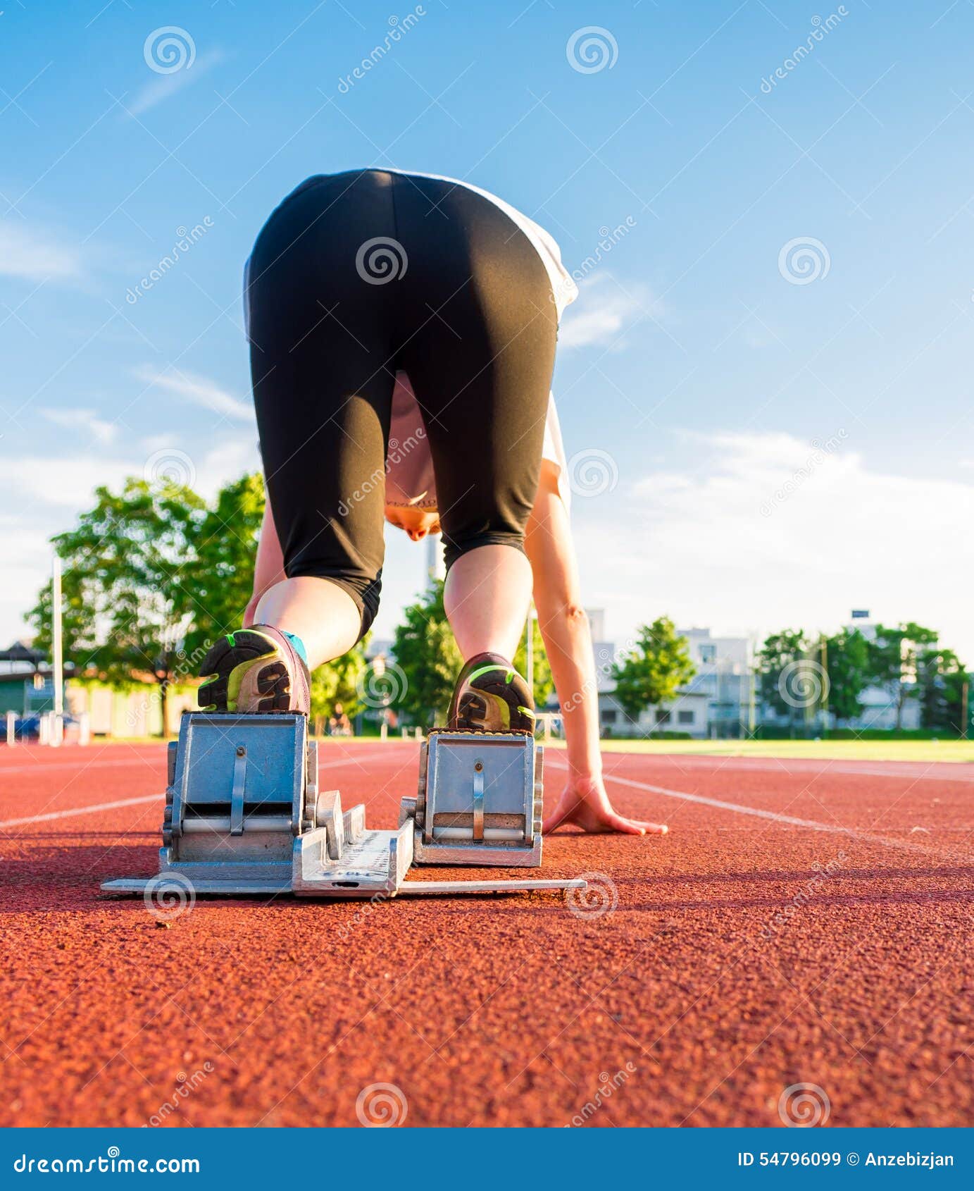 Sprinter Getting Ready To Start. Stock Image - Image of athlete, active ...