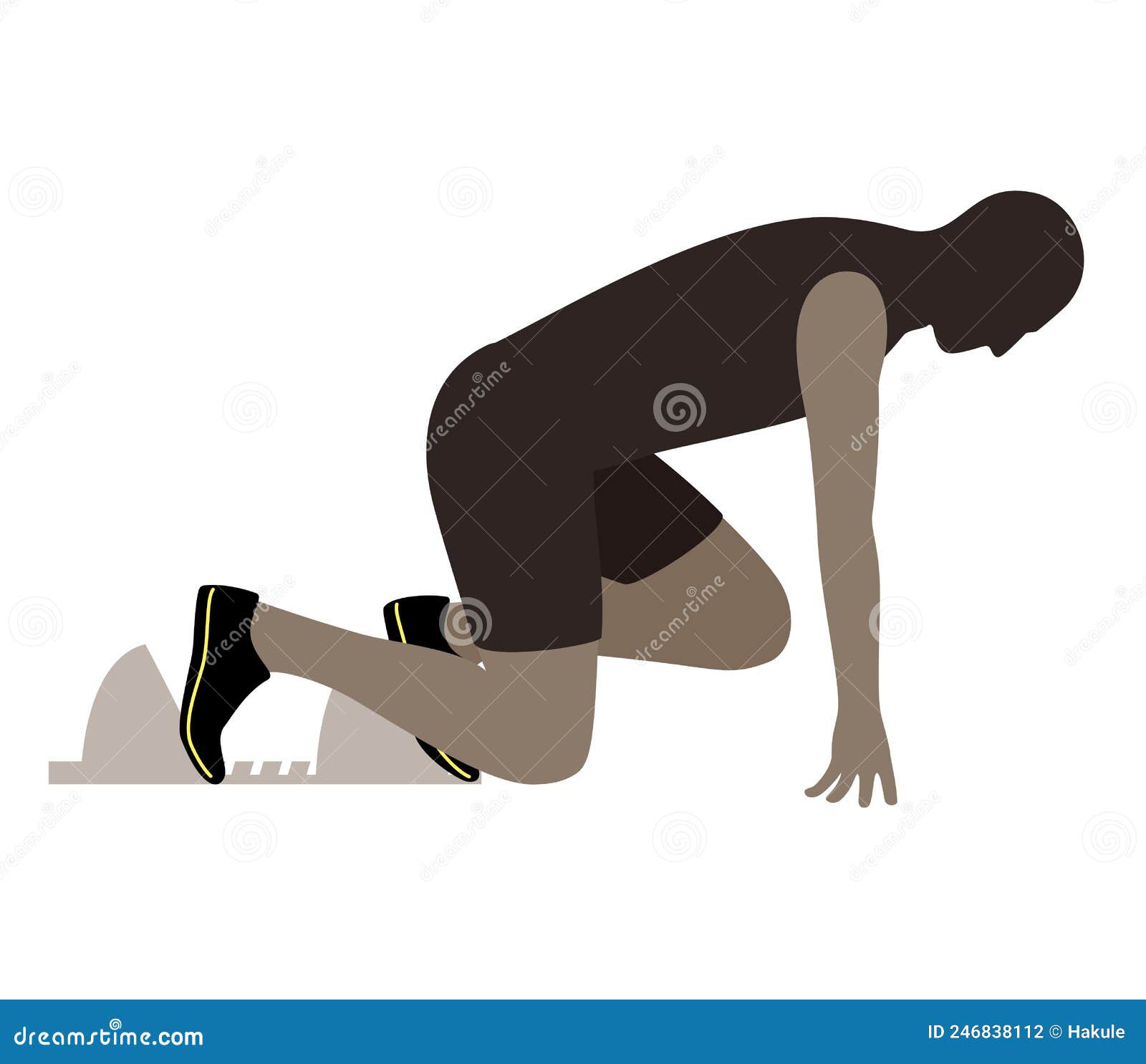 Sprinter Getting Ready To Start Running Vector Illustration Stock ...