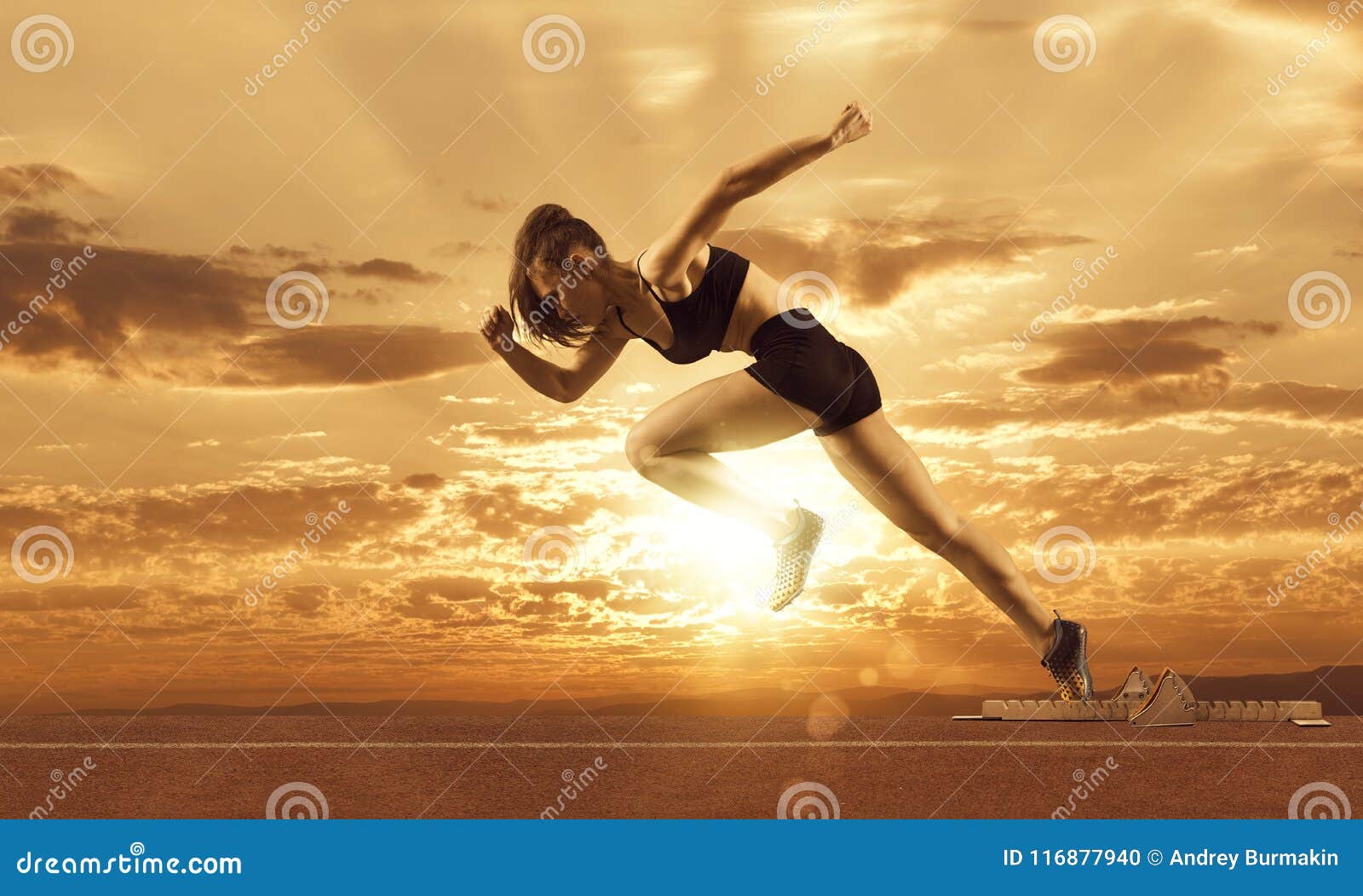 Sprinter Leaving Starting Blocks Stock Photo - Image of leaving, track ...