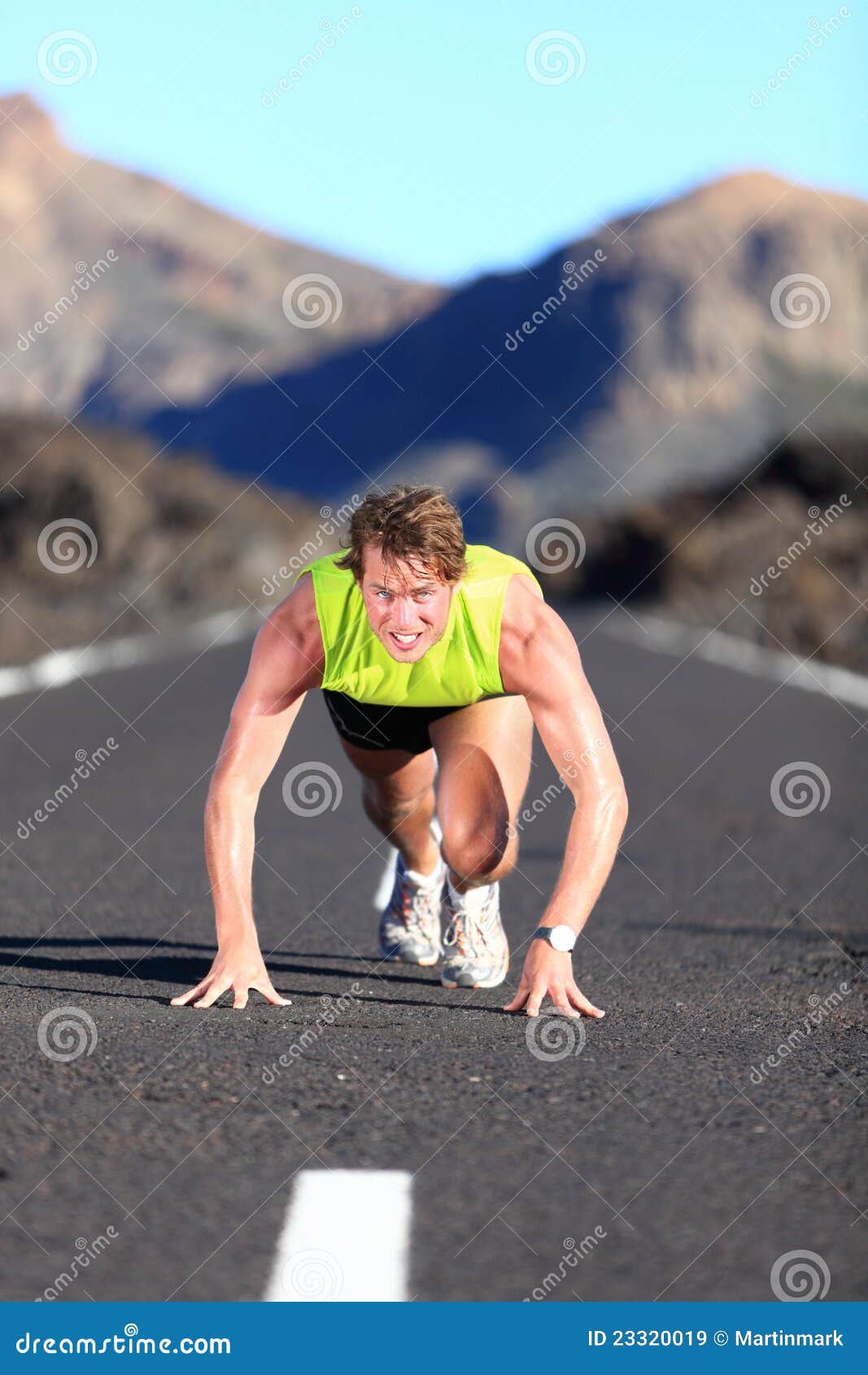 Sprinter ready for sprint stock image. Image of crossfit - 23320019