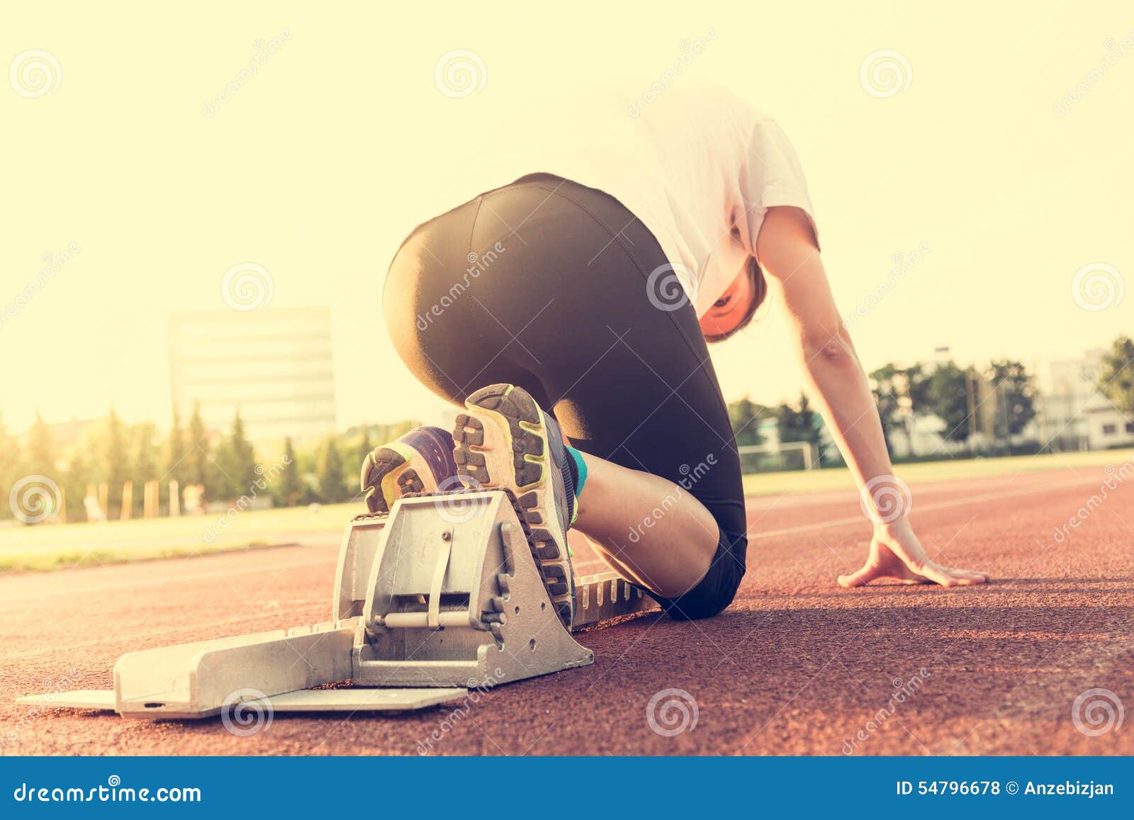 Sprinter ready to start. stock photo. Image of athlete - 54796678
