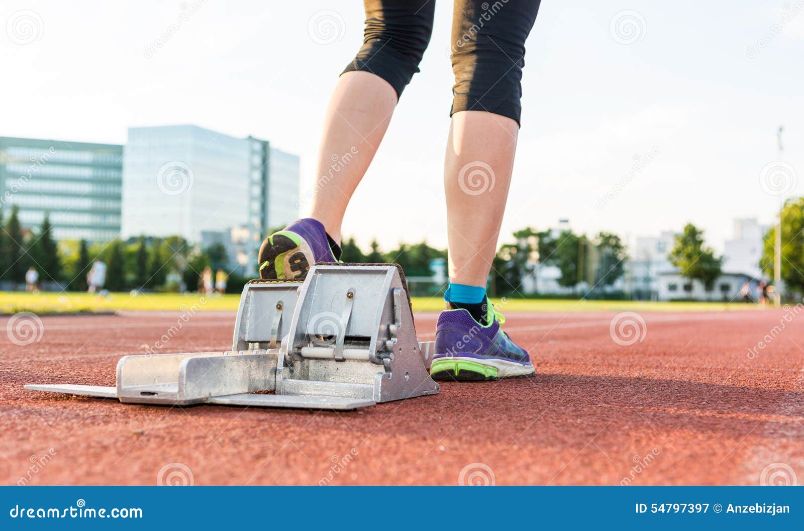 Sprinter ready to start. stock image. Image of exercise - 54797397