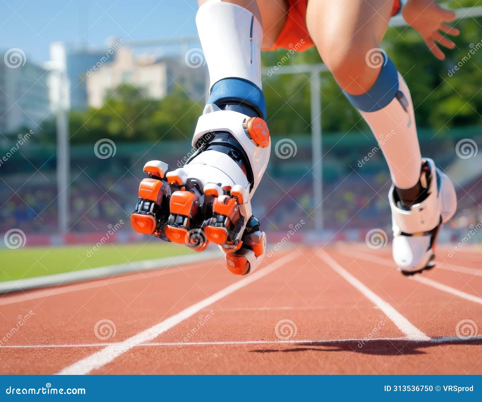 Sprinter with Robotic Prosthetics Stock Photo - Image of speed ...