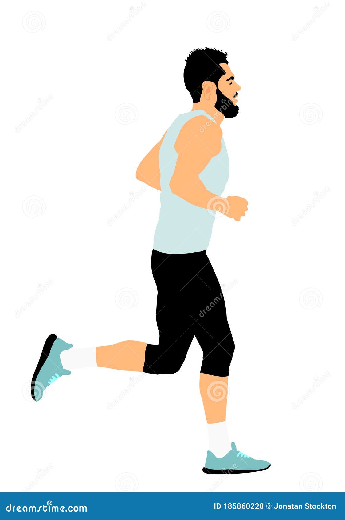 Sprinter Runner Vector Illustration Isolated on White Background. Stock ...