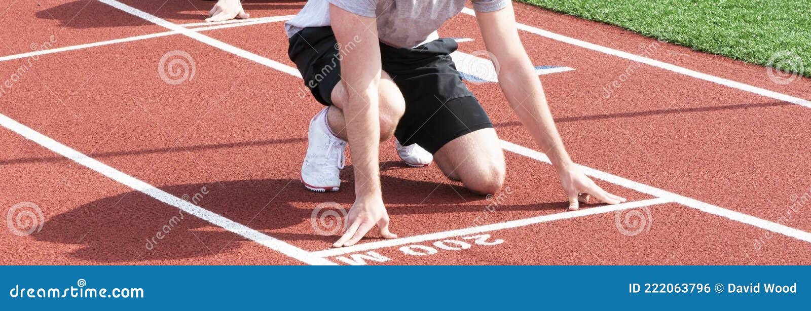 Sprinter Runners at the Two Hundred Meter Start Line Stock Photo ...