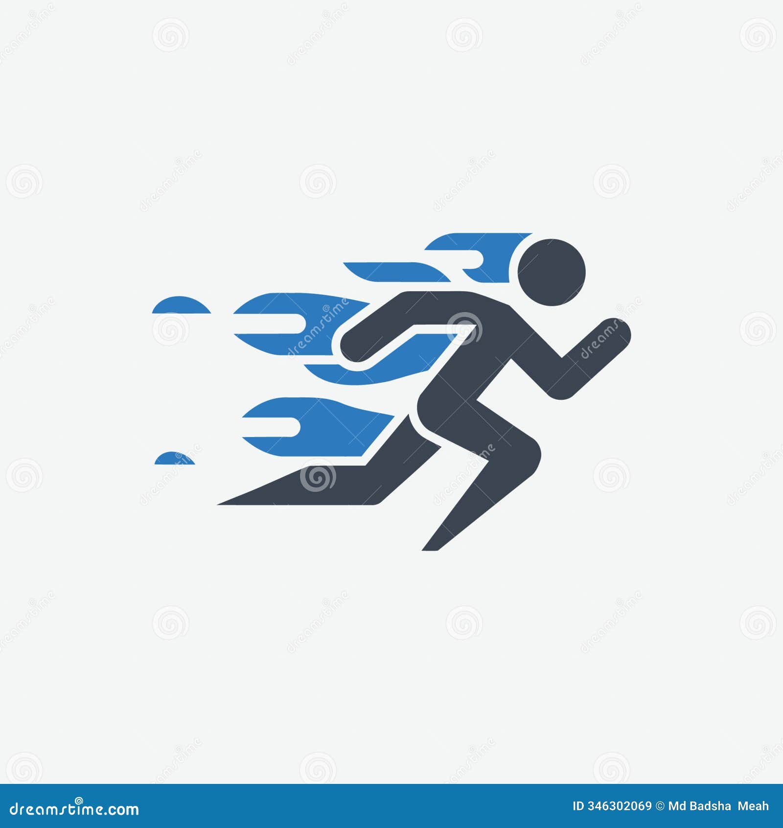 Sprinter Running at Top Speed Icon Stock Illustration - Illustration of ...