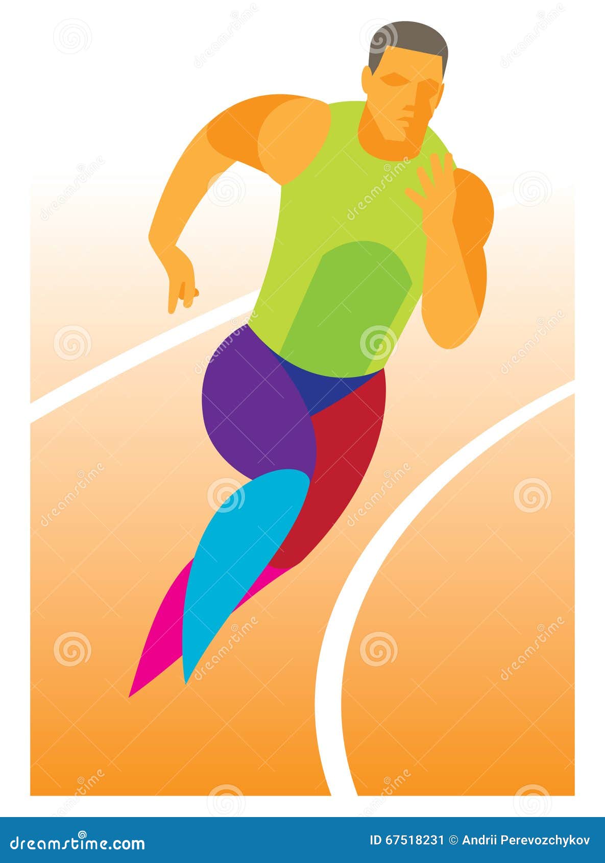 Sprinter Runs A Distance Of 200 Meters Cartoon Vector | CartoonDealer ...