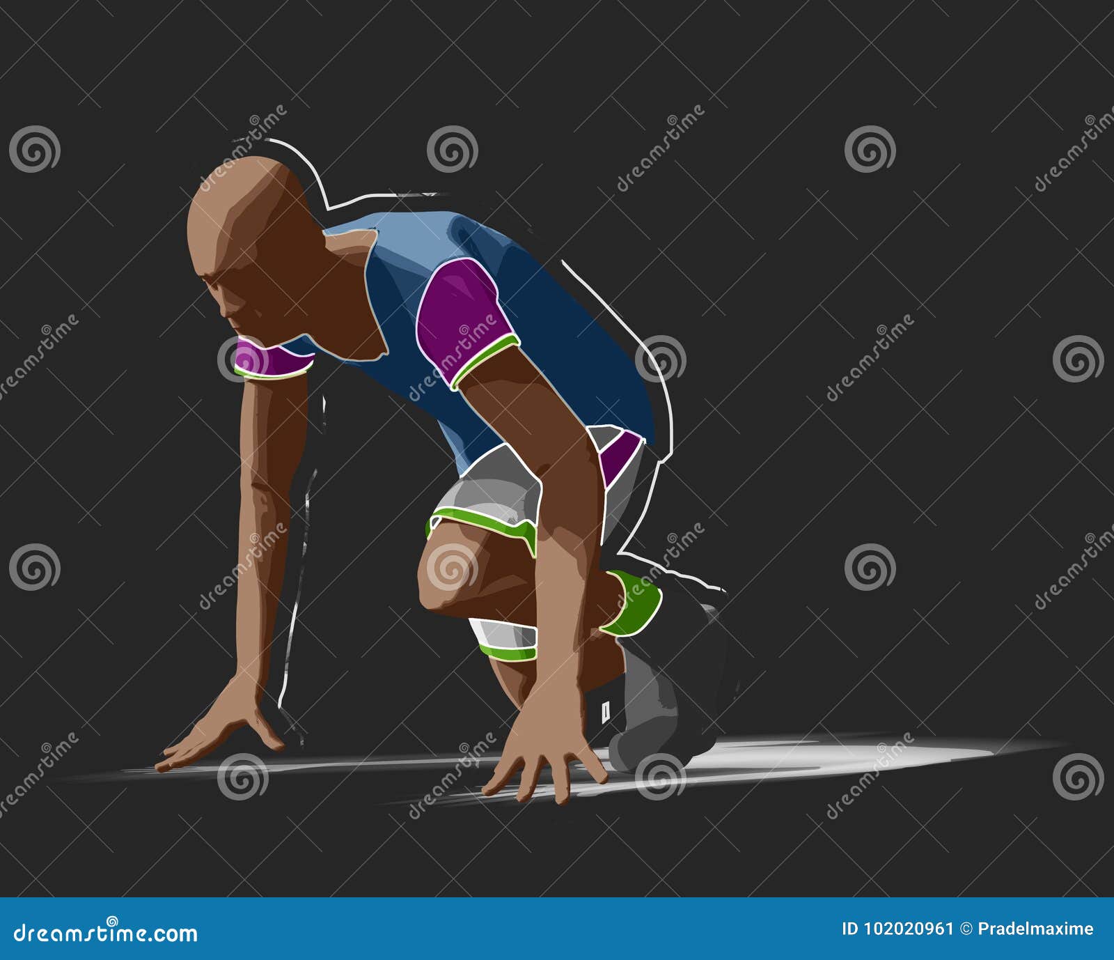 Sprinter stock illustration. Illustration of sprinter - 102020961